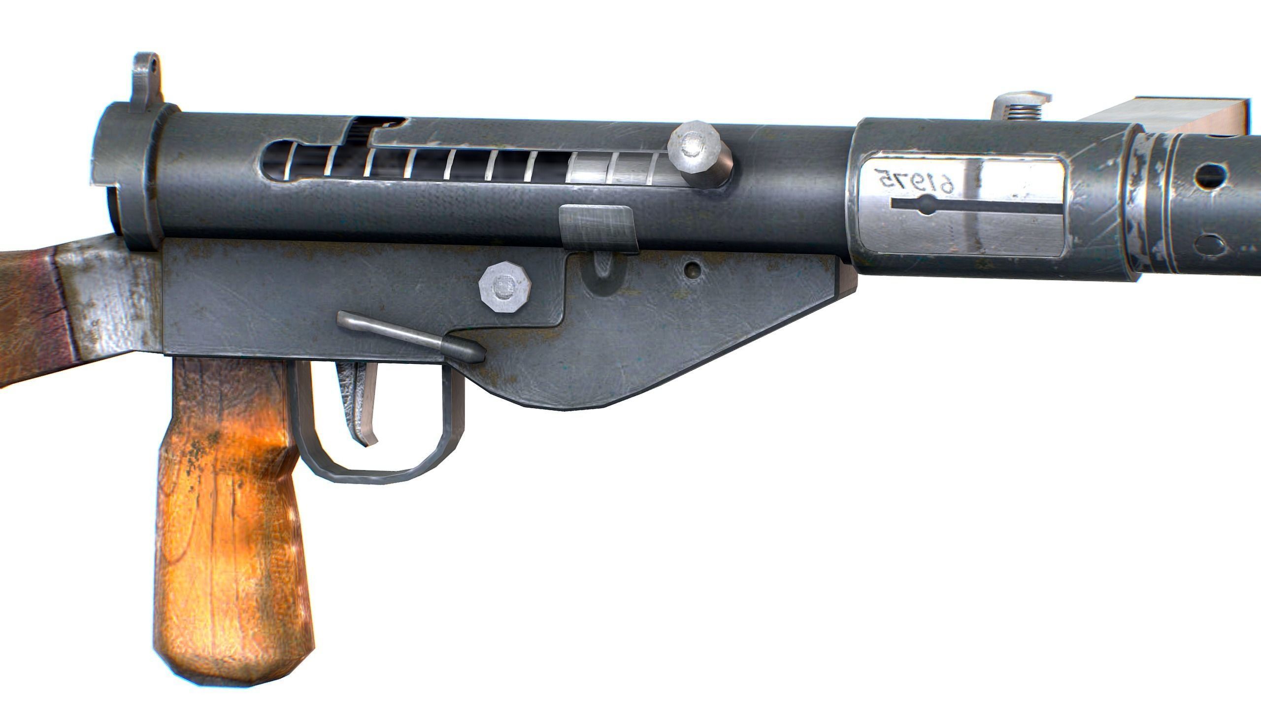 3D model British Sub Machine Gun - Sten Mk V 1944 VR / AR / low-poly ...