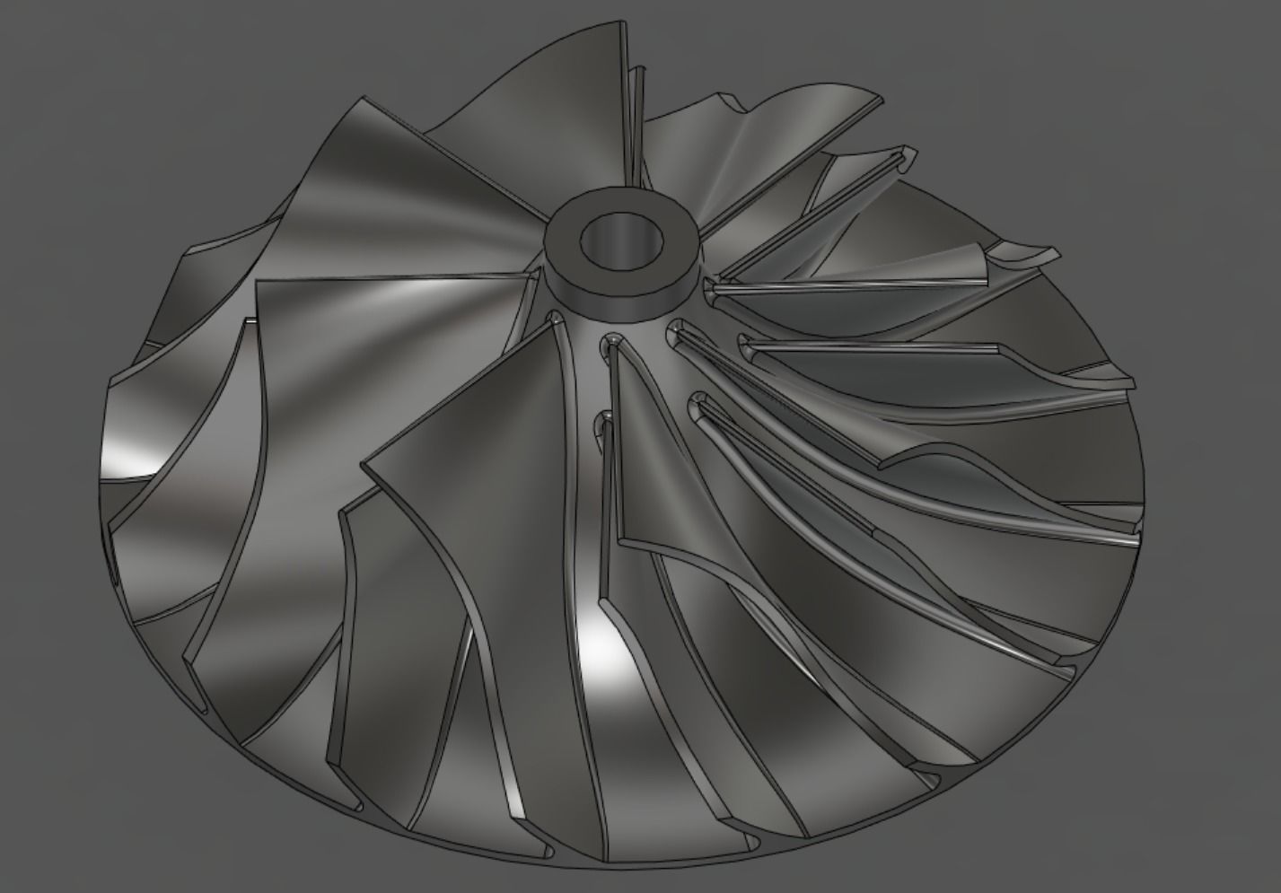 Turbocharger Impeller 100mm 3D Print 3D model 3D printable | CGTrader