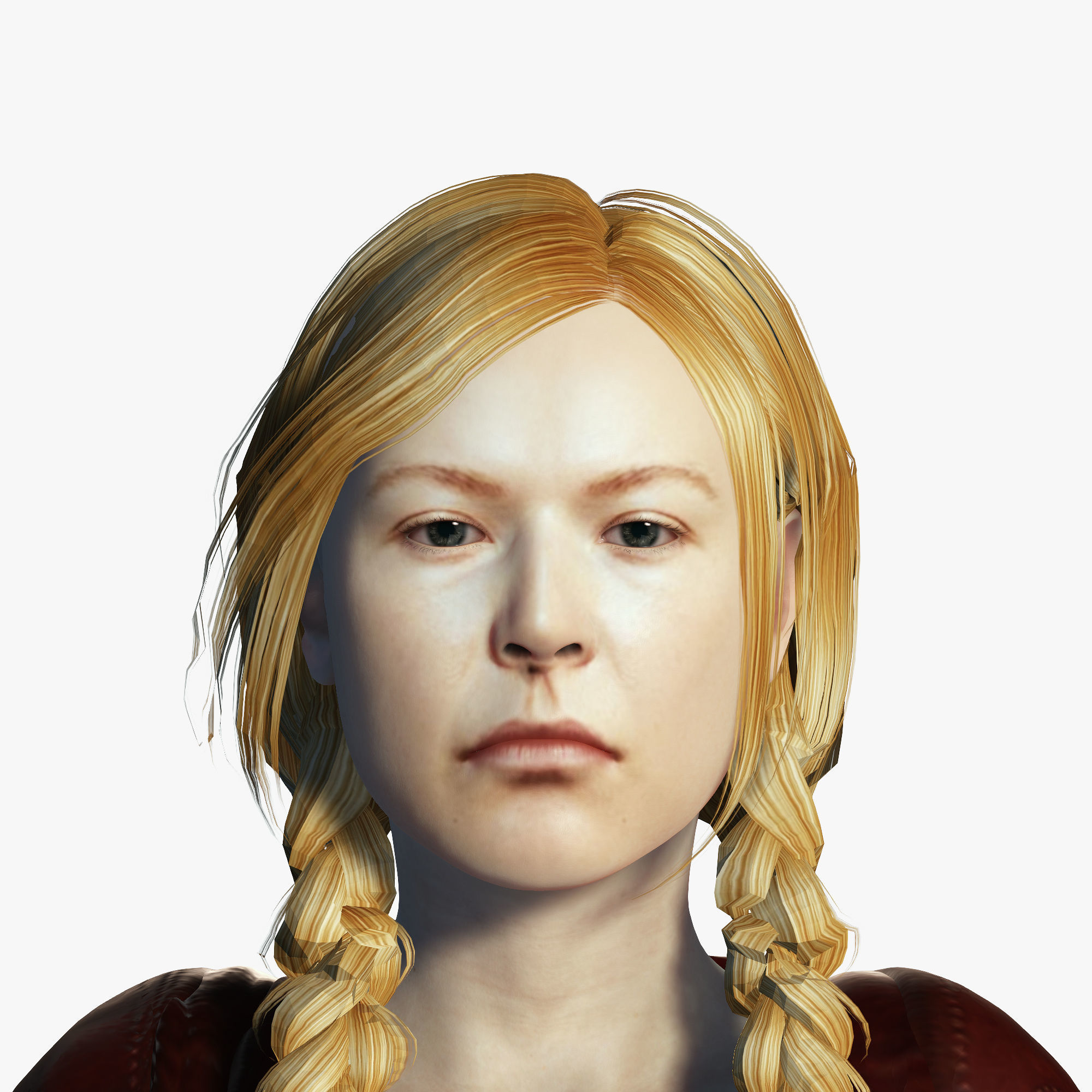 3D model warrior lady 3D Rigged model ready for animation VR / AR / low ...