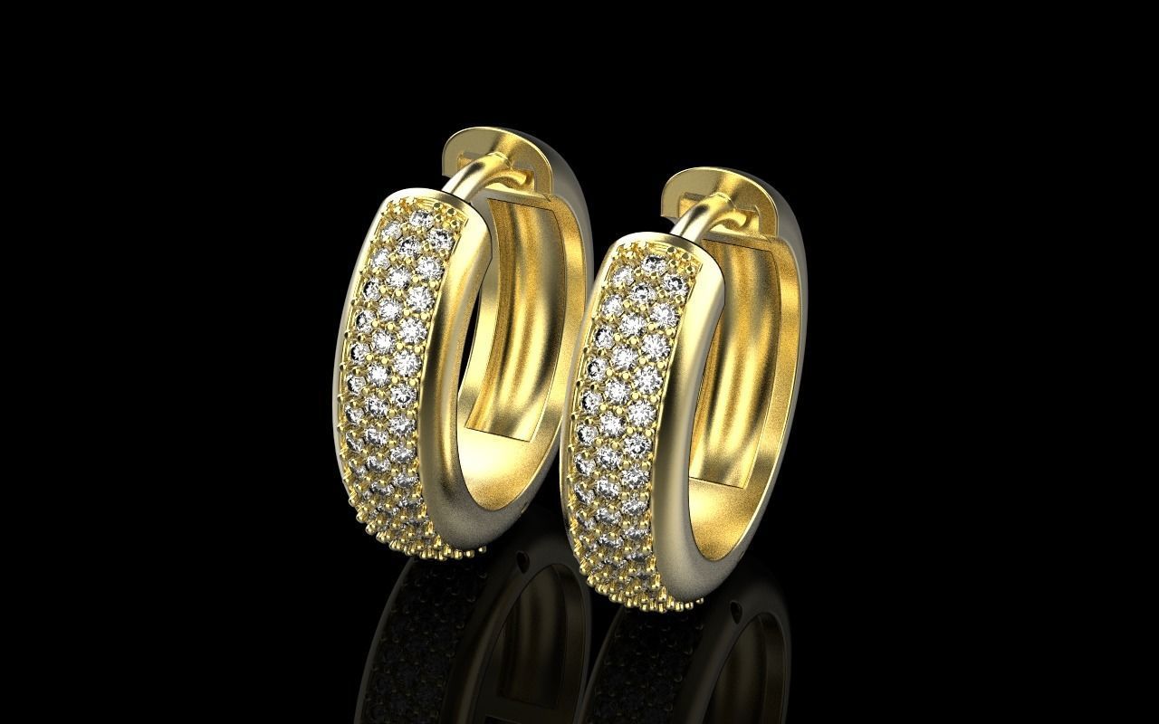 Hoop earring model 309 3D model 3D printable | CGTrader