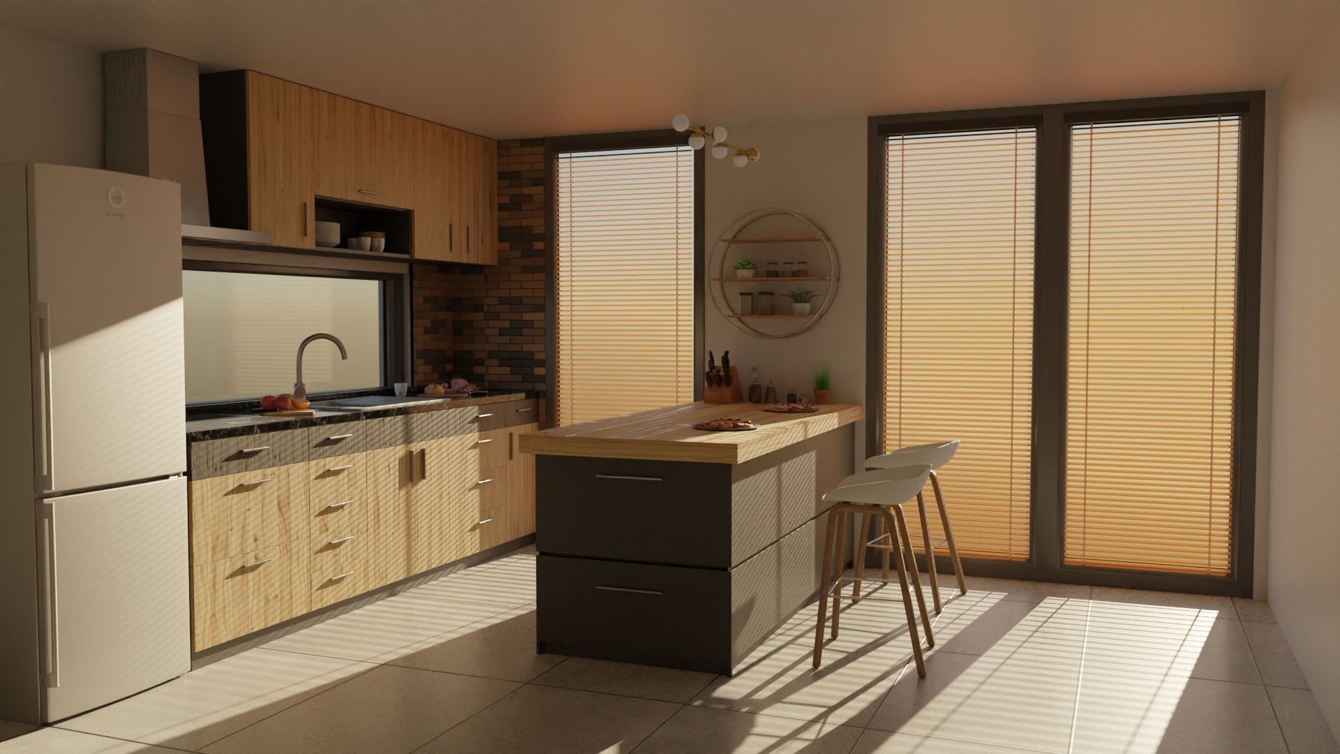 Modern kitchen free 3D model | CGTrader