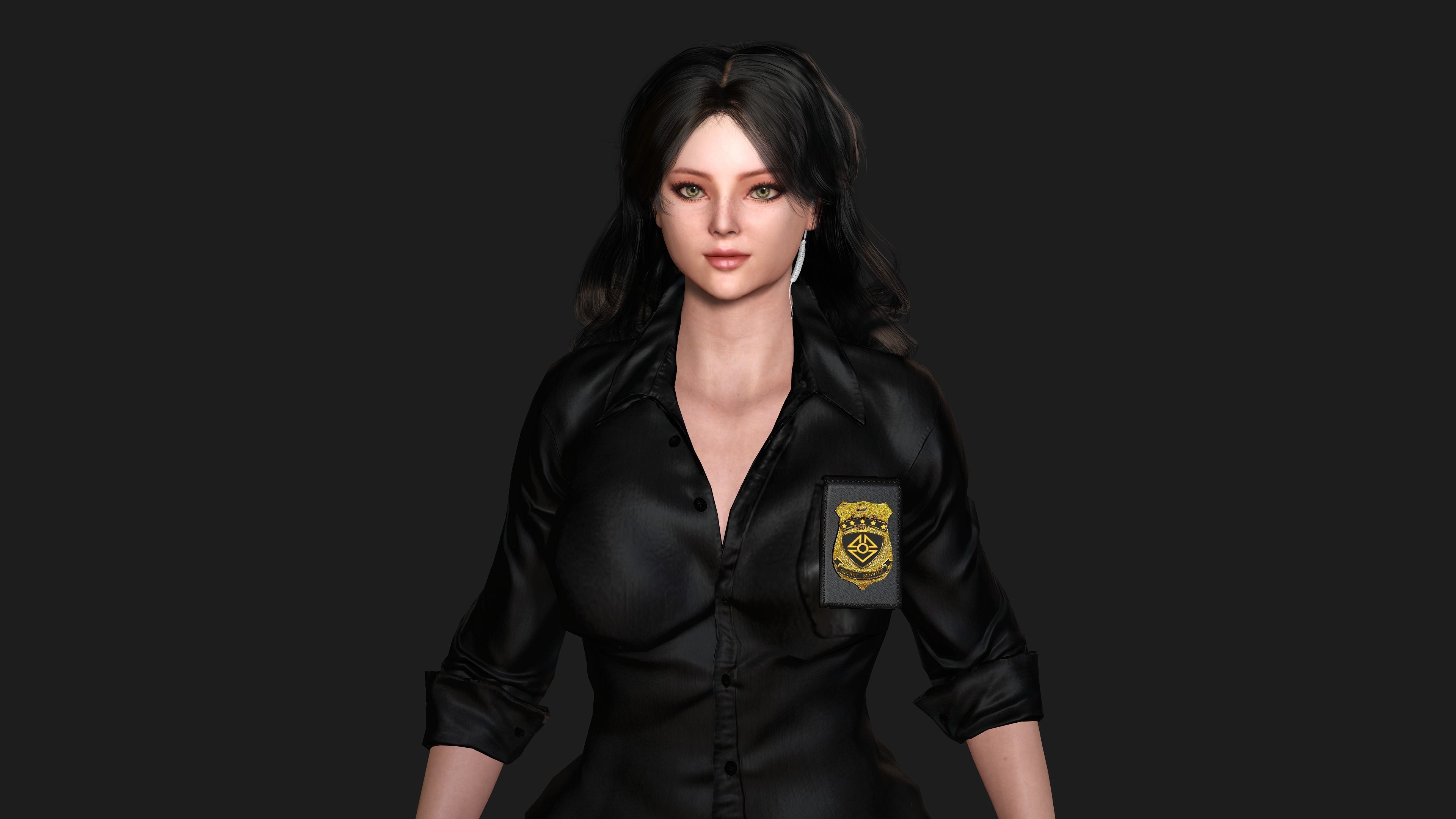 3D model AAA 3D REALISTIC CHARACTER POLICE WOMAN - HUMAN RIG GAME READY ...