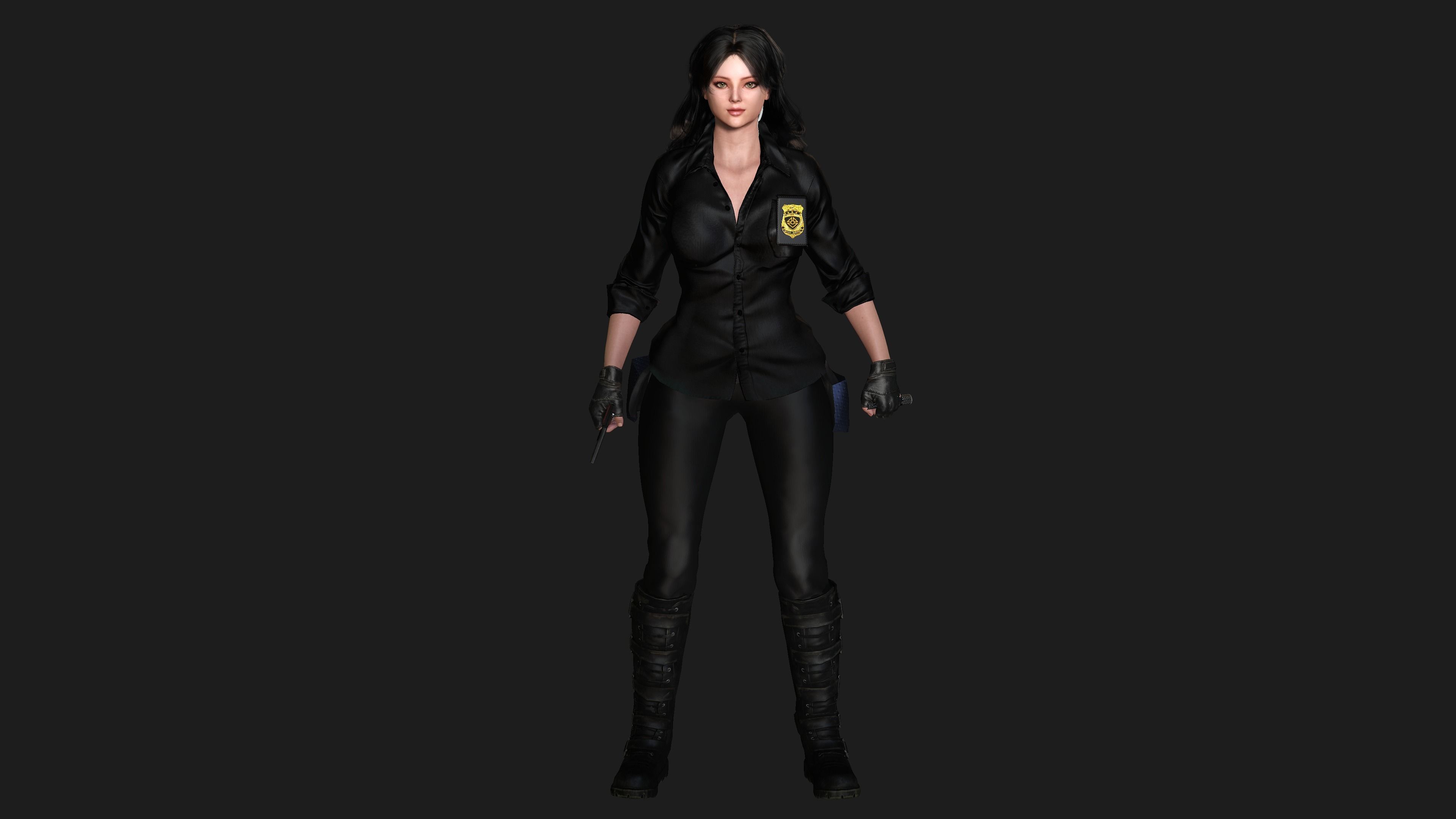 3D model AAA 3D REALISTIC CHARACTER POLICE WOMAN - HUMAN RIG GAME READY ...