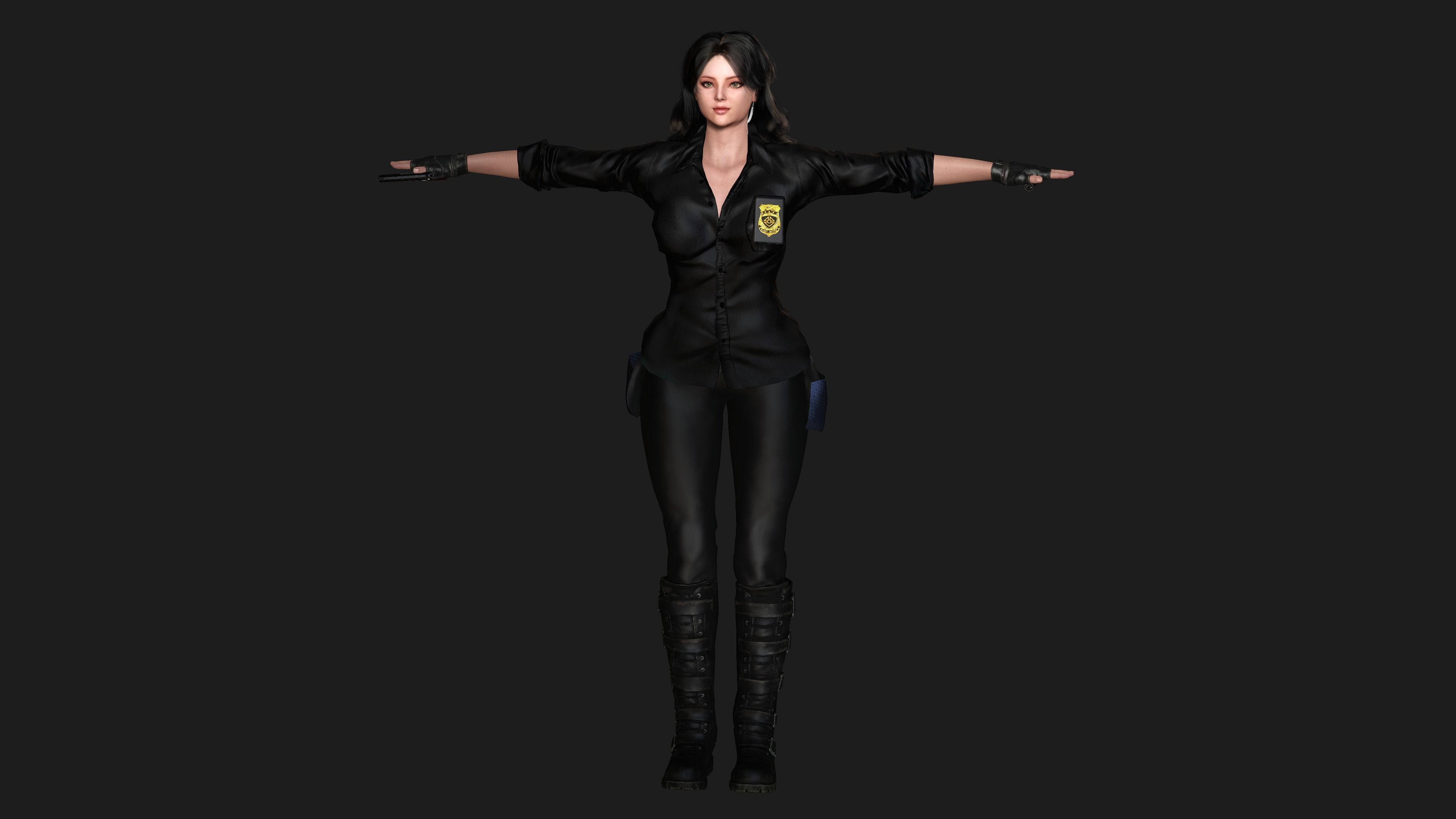 3D model AAA 3D REALISTIC CHARACTER POLICE WOMAN - HUMAN RIG GAME READY ...
