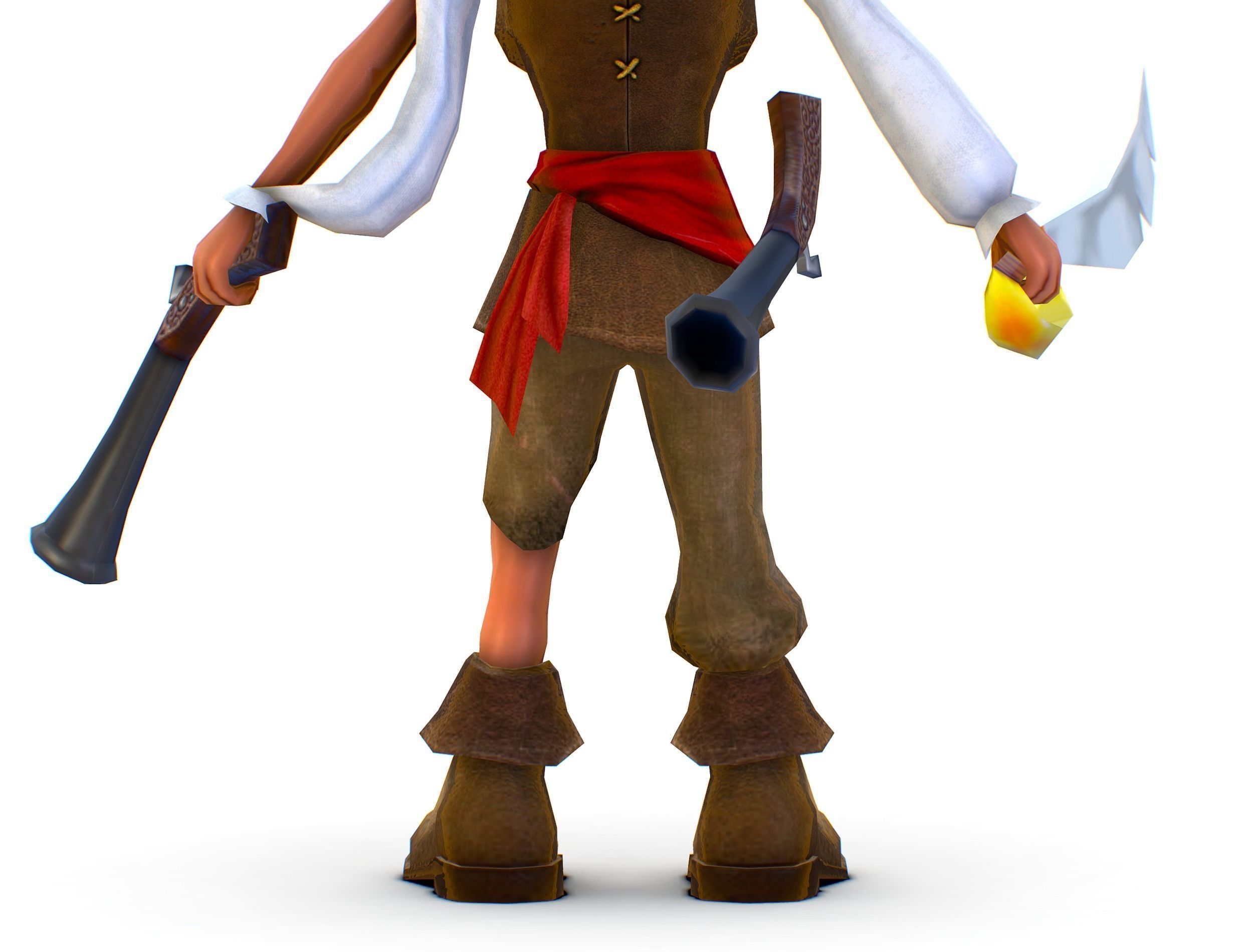 3D model Skined Girl Bandit Pirate Gangster Low Poly VR / AR / low-poly ...