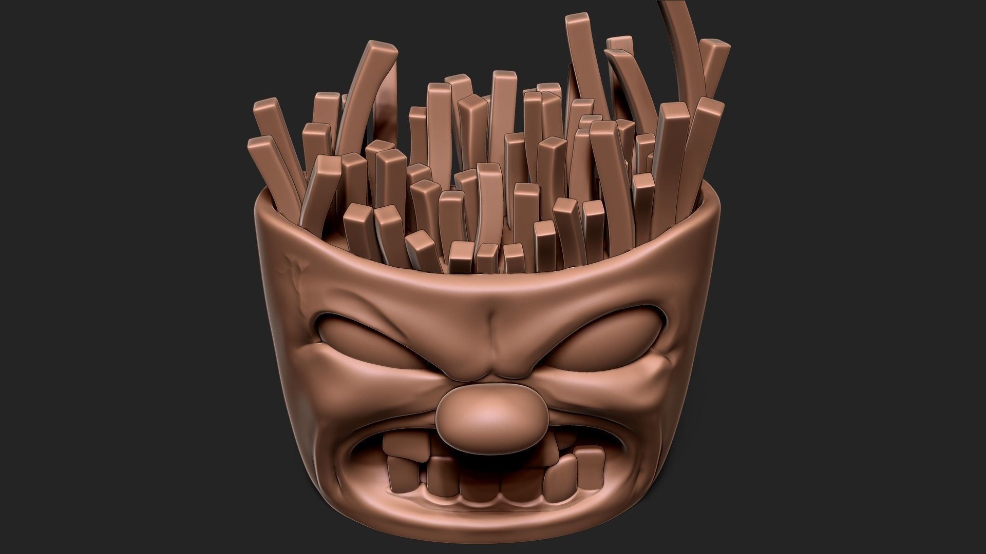 Angry french fries 3D model 3D printable | CGTrader