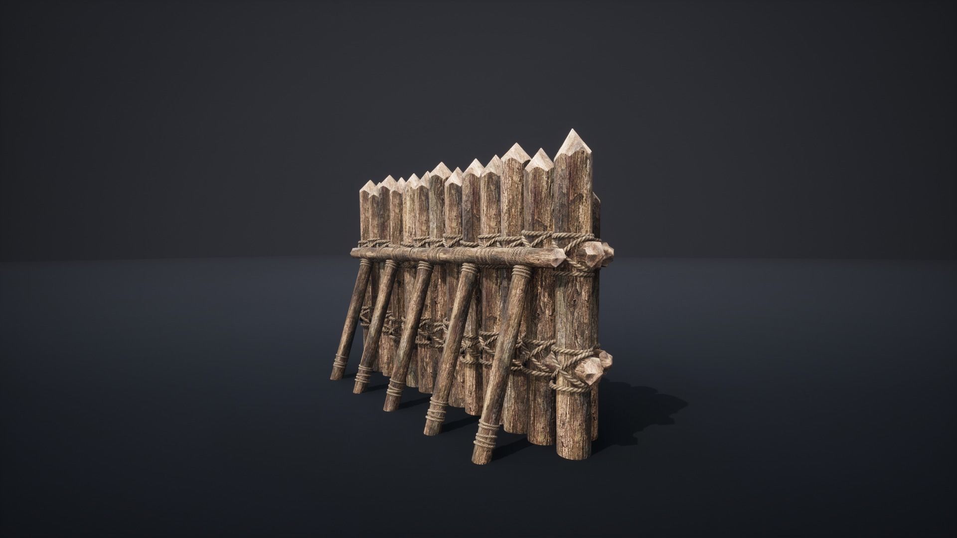 3D model PALISADE BARRIER BARRICADE FORT WALL DAM WOODEN MEDIEVAL ...