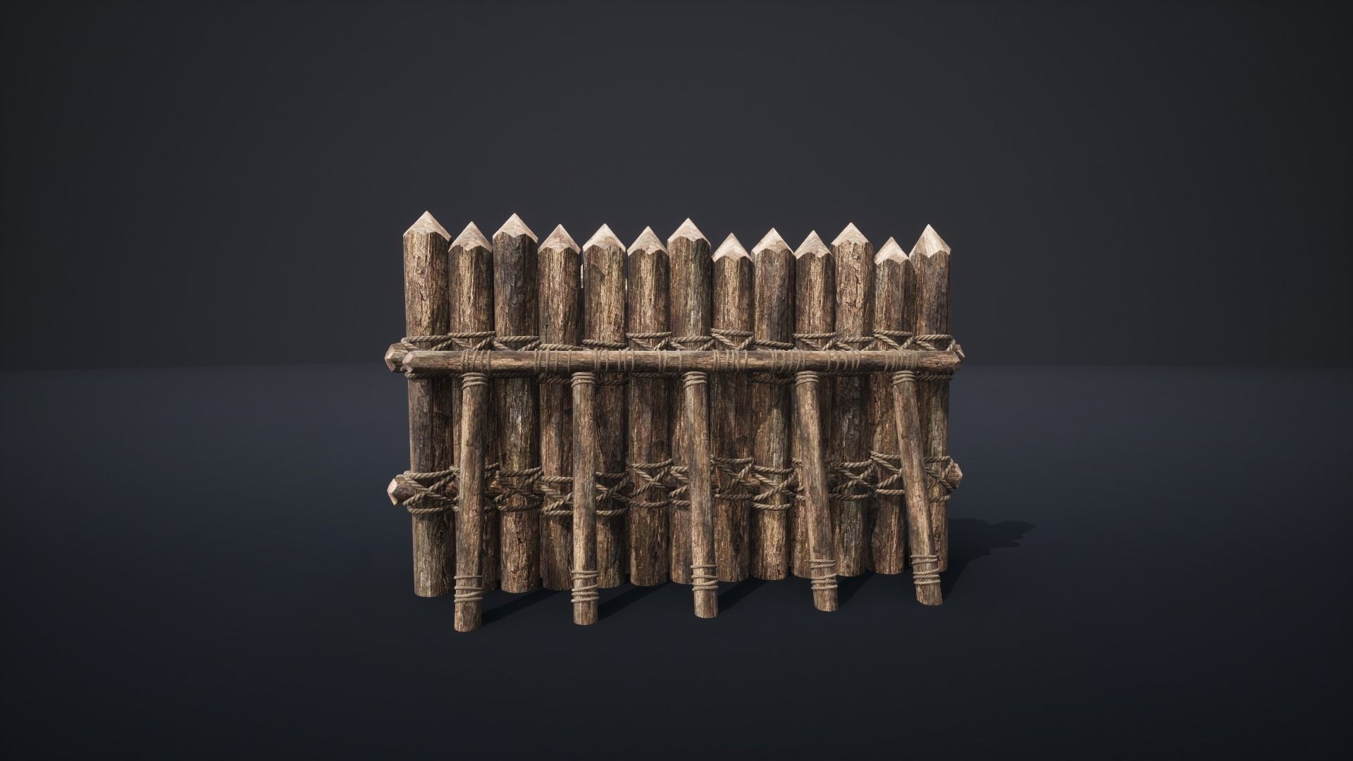 3D model PALISADE BARRIER BARRICADE FORT WALL DAM WOODEN MEDIEVAL ...