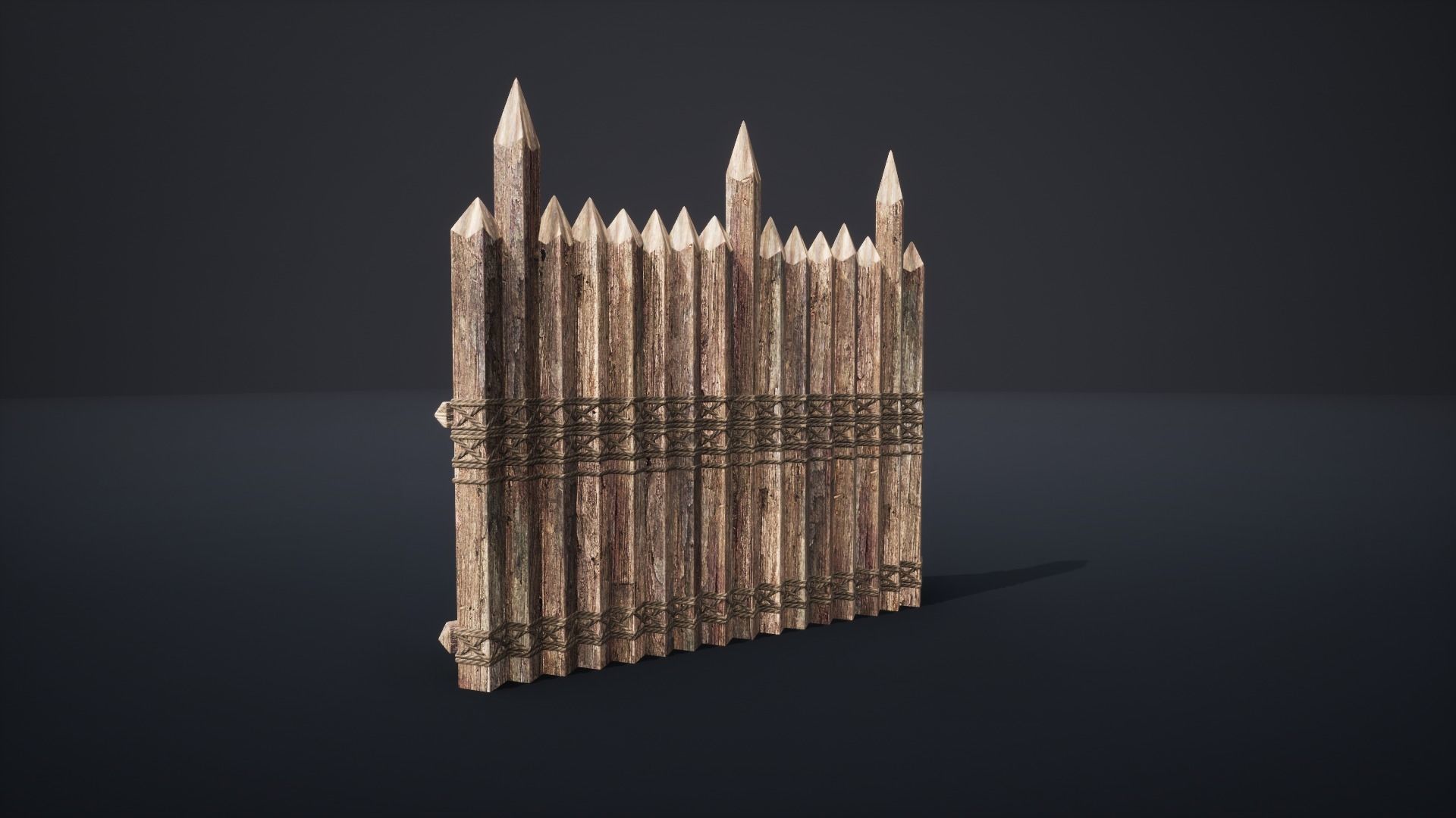 3D model PALISADE BARRICADE BARRIER WALL DAM WOODEN MEDIEVAL VILLAGE ...