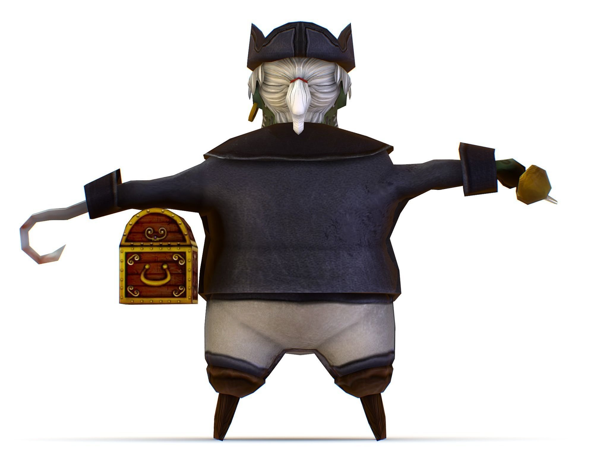 3D model Zombie Bandit Pirate Fat Captain VR / AR / low-poly | CGTrader
