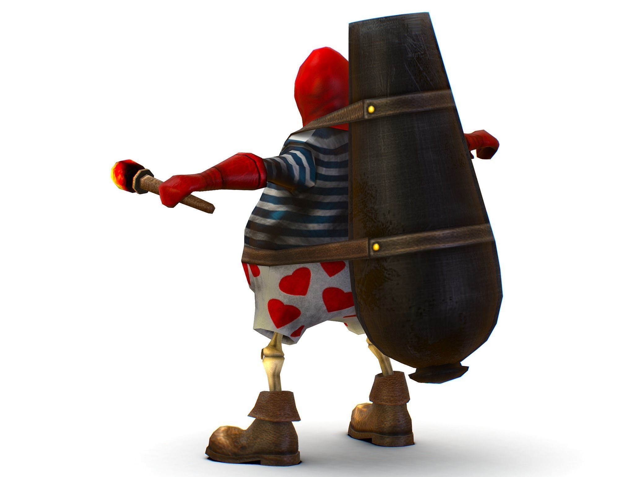 3D model Skinned Pirate Red Mask Cannon - Gunner VR / AR / low-poly ...