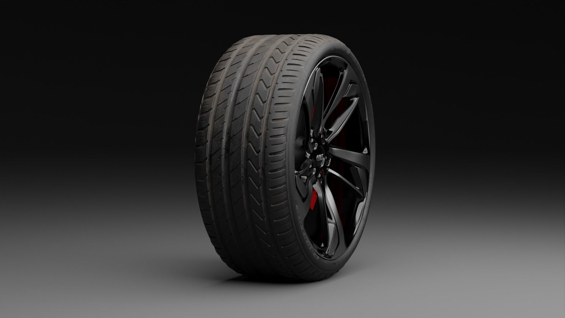 High detail Audi RS4 wheels and Tires 3D model with Photo Studio 3D ...