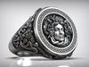 Medusa Gorgona Snake Head Greek Antique Meander Pattern Signet 3D model ...