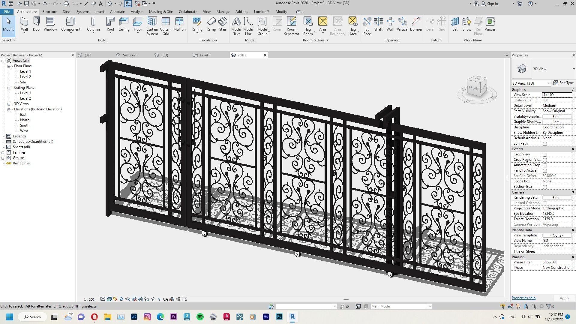 Classic Gate Revit Family 3D model | CGTrader