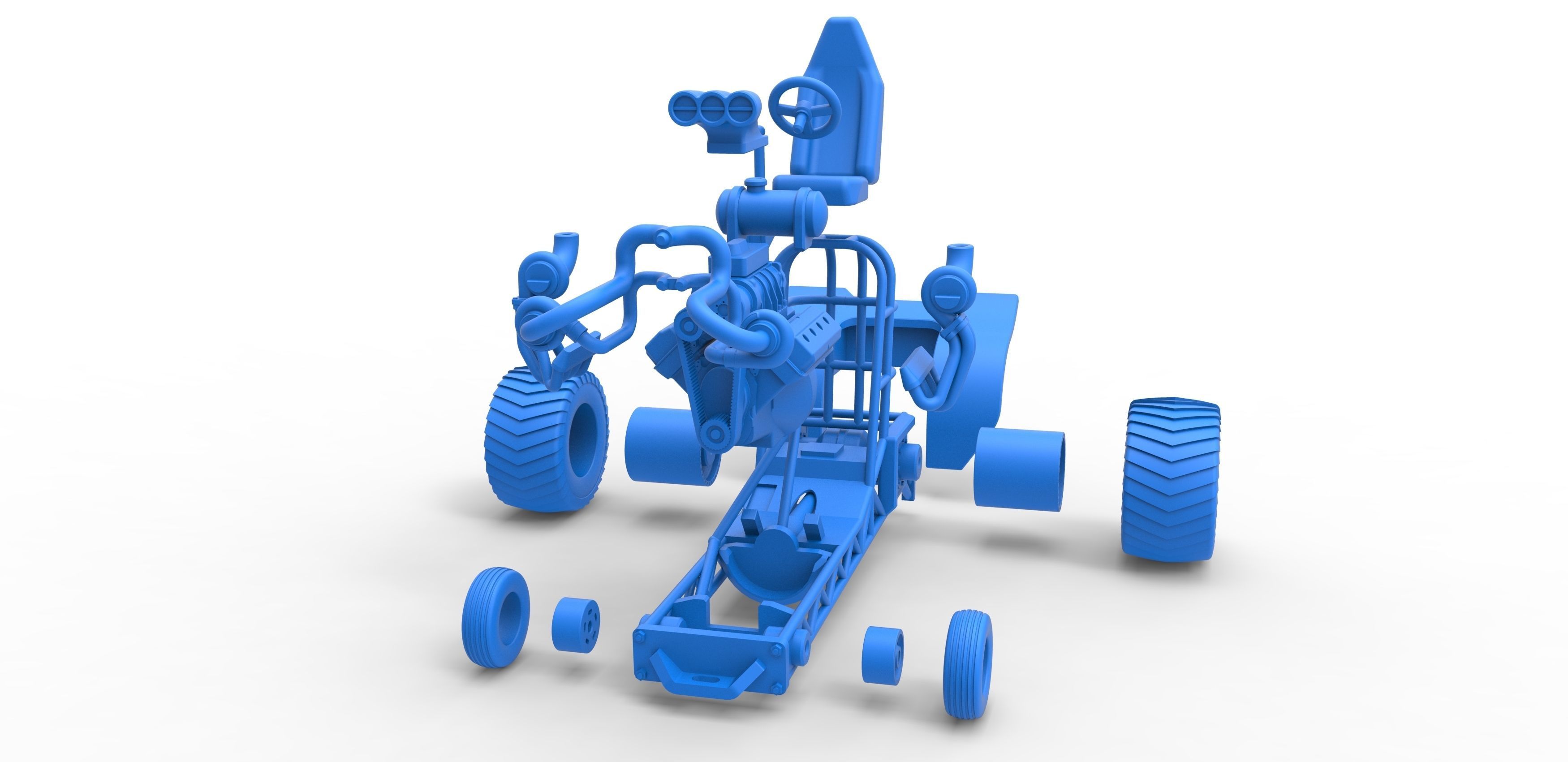Mini Rod pulling tractor 7 Scale 1 to 25 3D model 3D printable | CGTrader