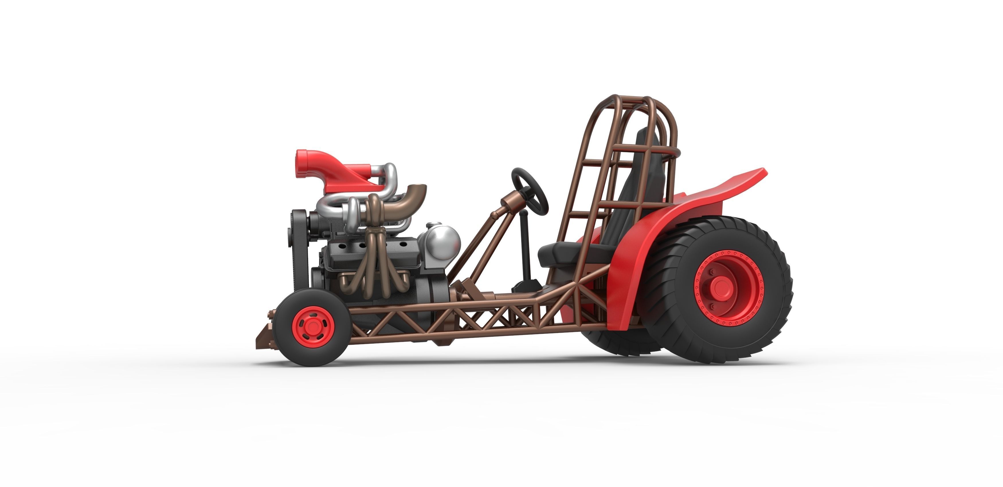 Mini Rod pulling tractor 7 Scale 1 to 25 3D model 3D printable | CGTrader
