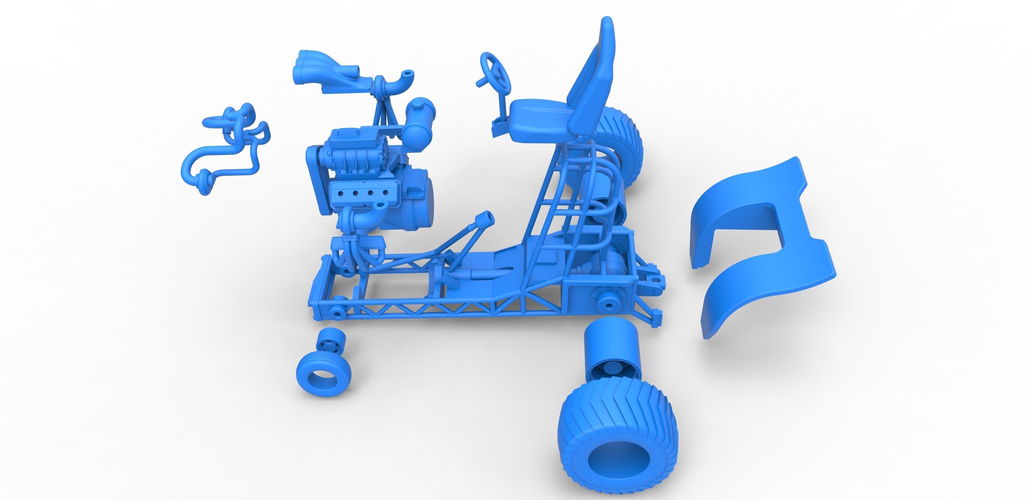 Mini Rod pulling tractor 7 Scale 1 to 25 3D model 3D printable | CGTrader