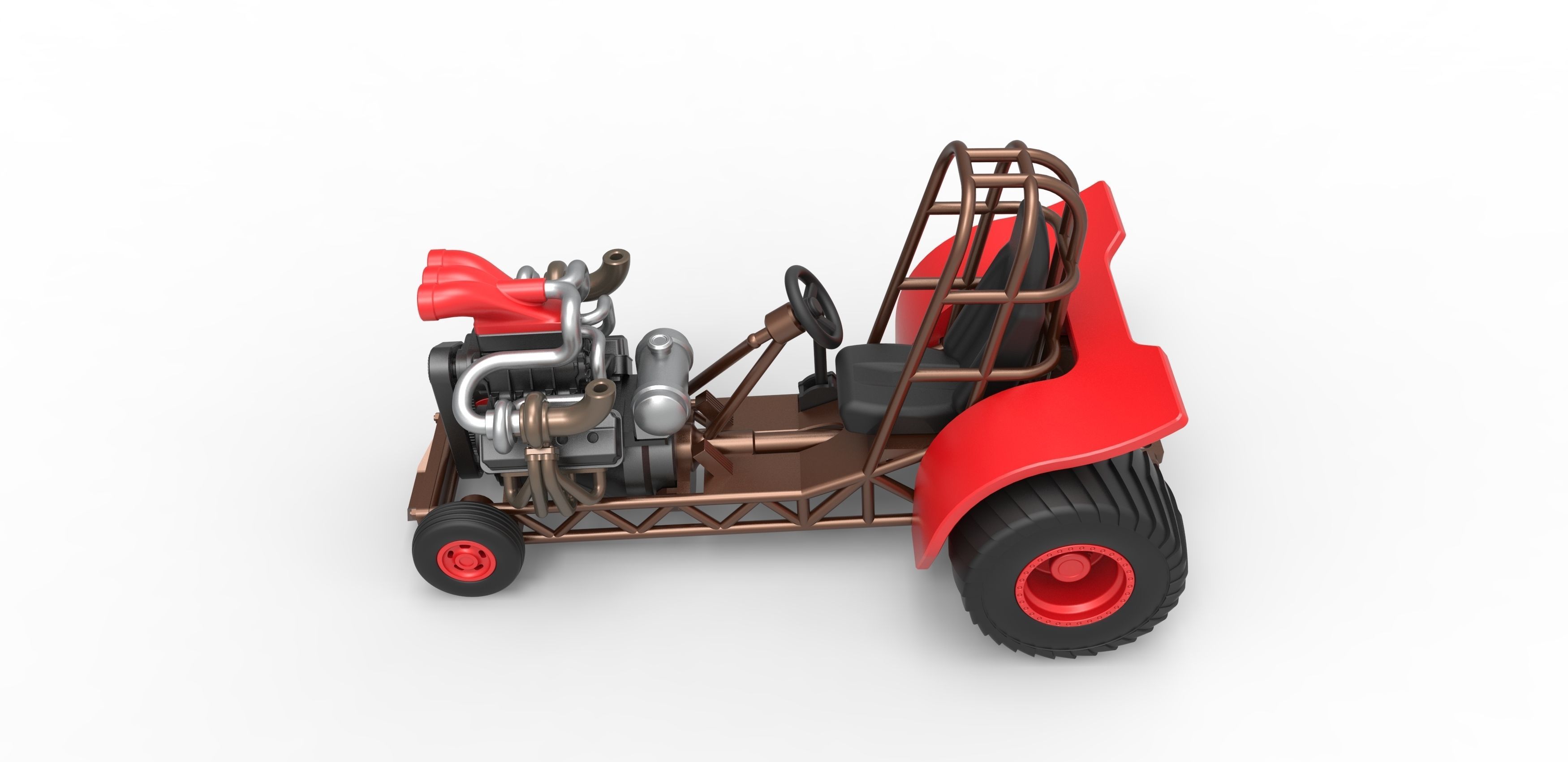 Mini Rod pulling tractor 7 Scale 1 to 25 3D model 3D printable | CGTrader