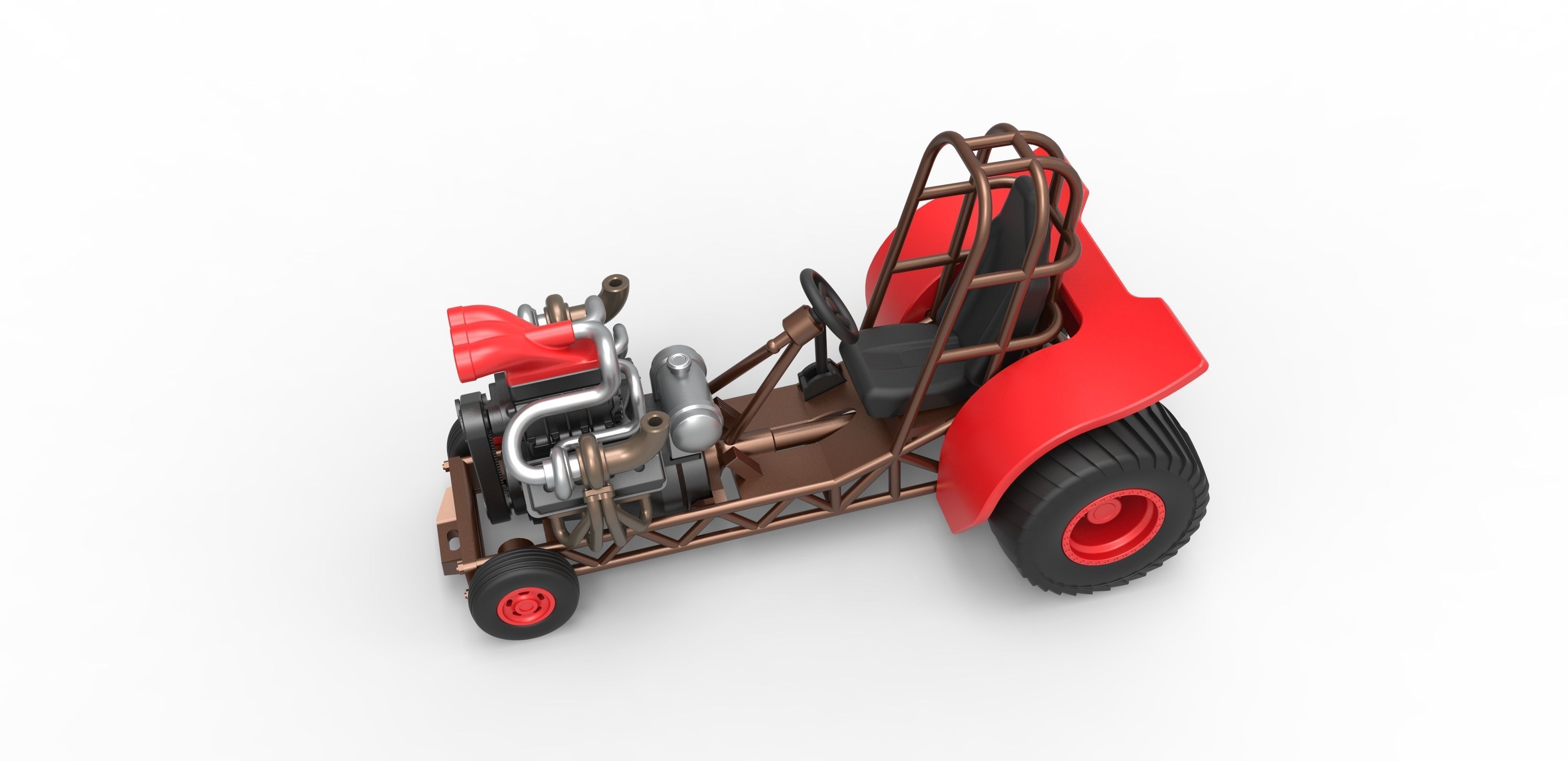 Mini Rod pulling tractor 7 Scale 1 to 25 3D model 3D printable | CGTrader