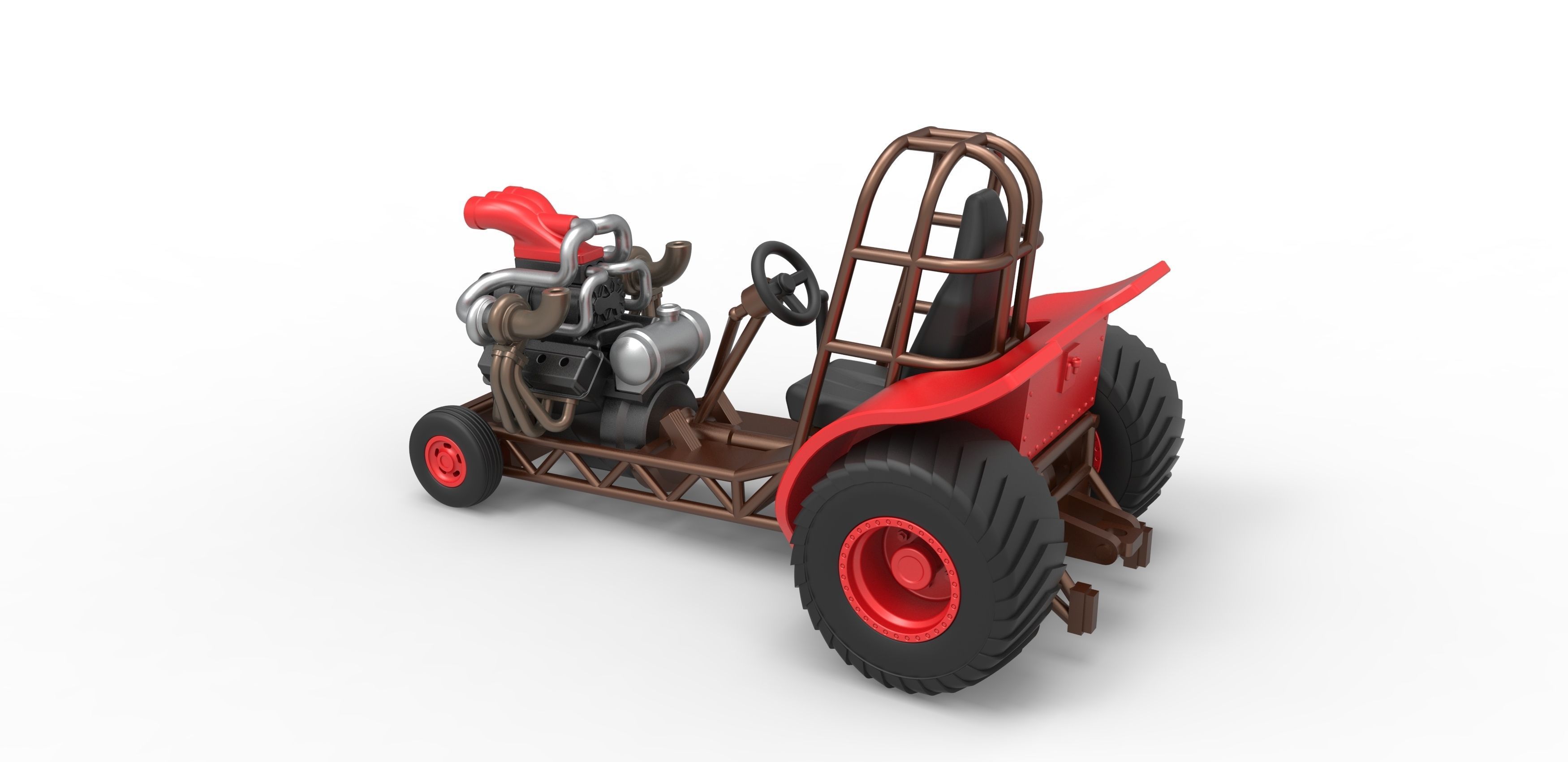 Mini Rod pulling tractor 7 Scale 1 to 25 3D model 3D printable | CGTrader