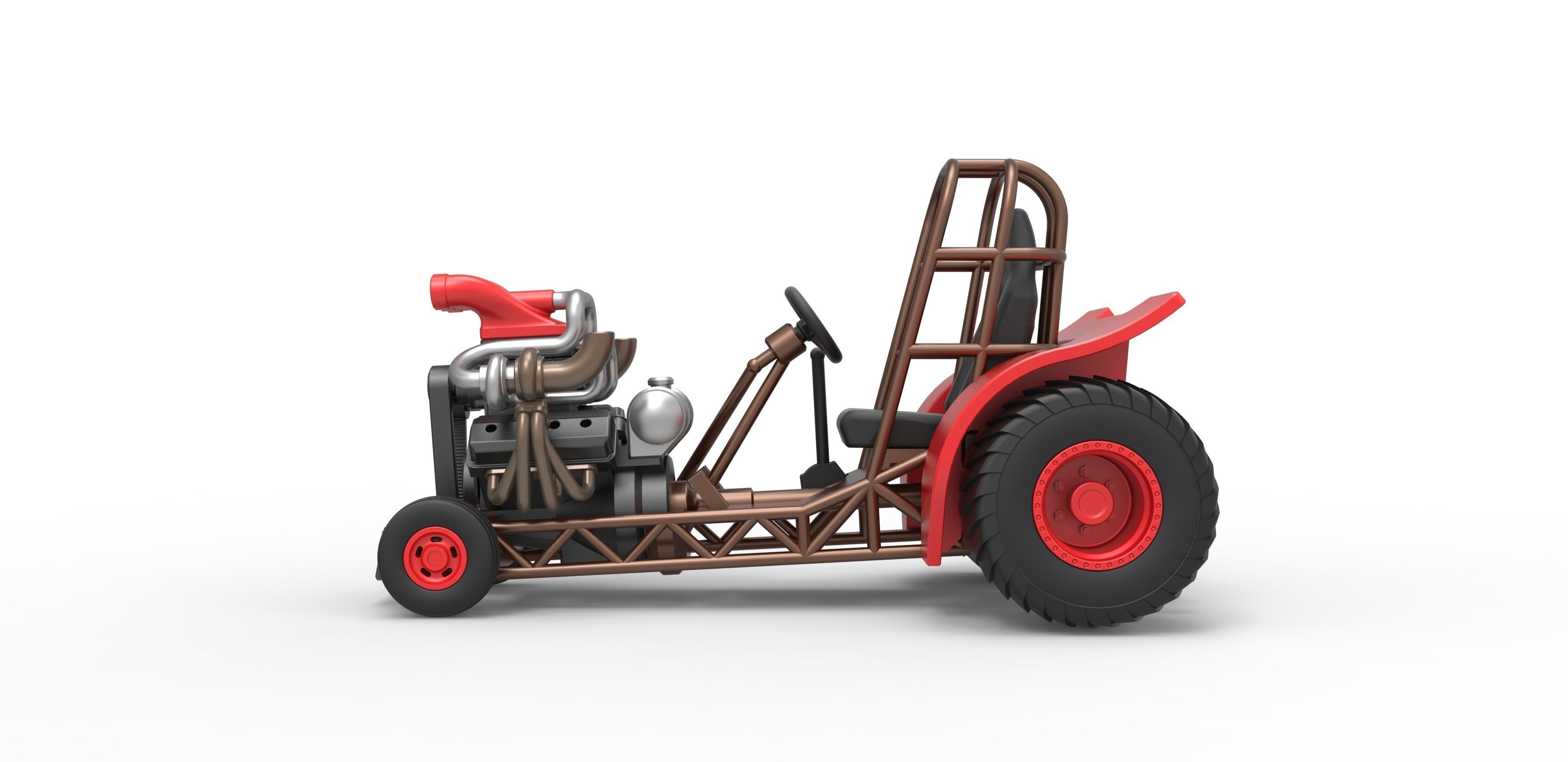 Mini Rod pulling tractor 7 Scale 1 to 25 3D model 3D printable | CGTrader