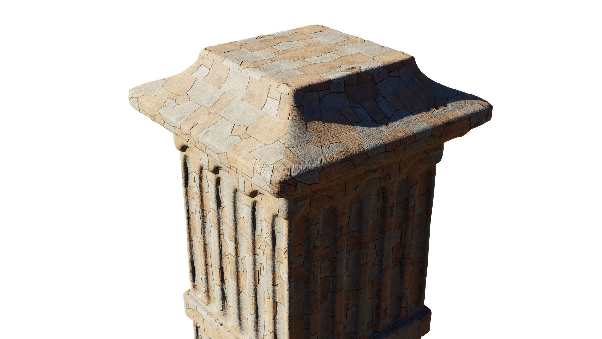 Medieval Architectural Stone Pillar 3D Model free VR / AR / low-poly 3D ...