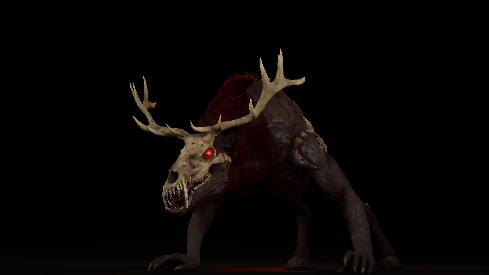 3D model Wendigo deer with antlers VR / AR / low-poly | CGTrader