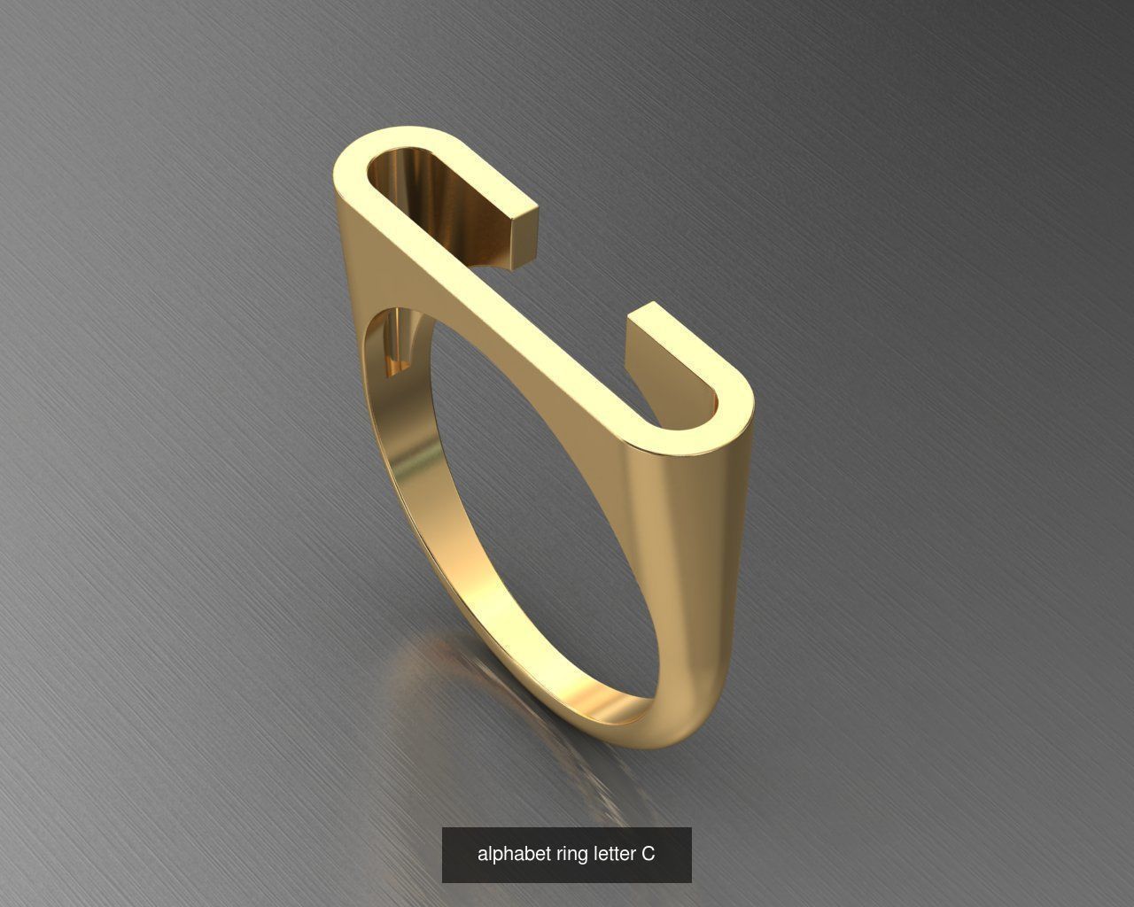 alphabet letter ring Collection | CGTrader
