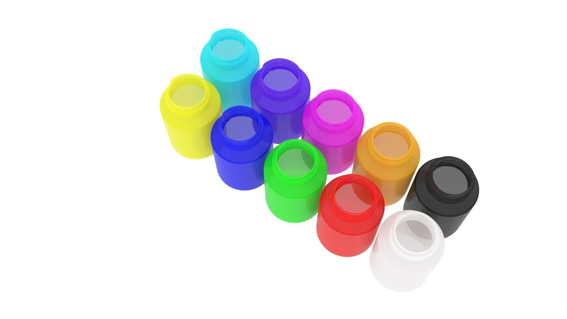 Transparent Plastic Pills Bottles Set 3D model | CGTrader