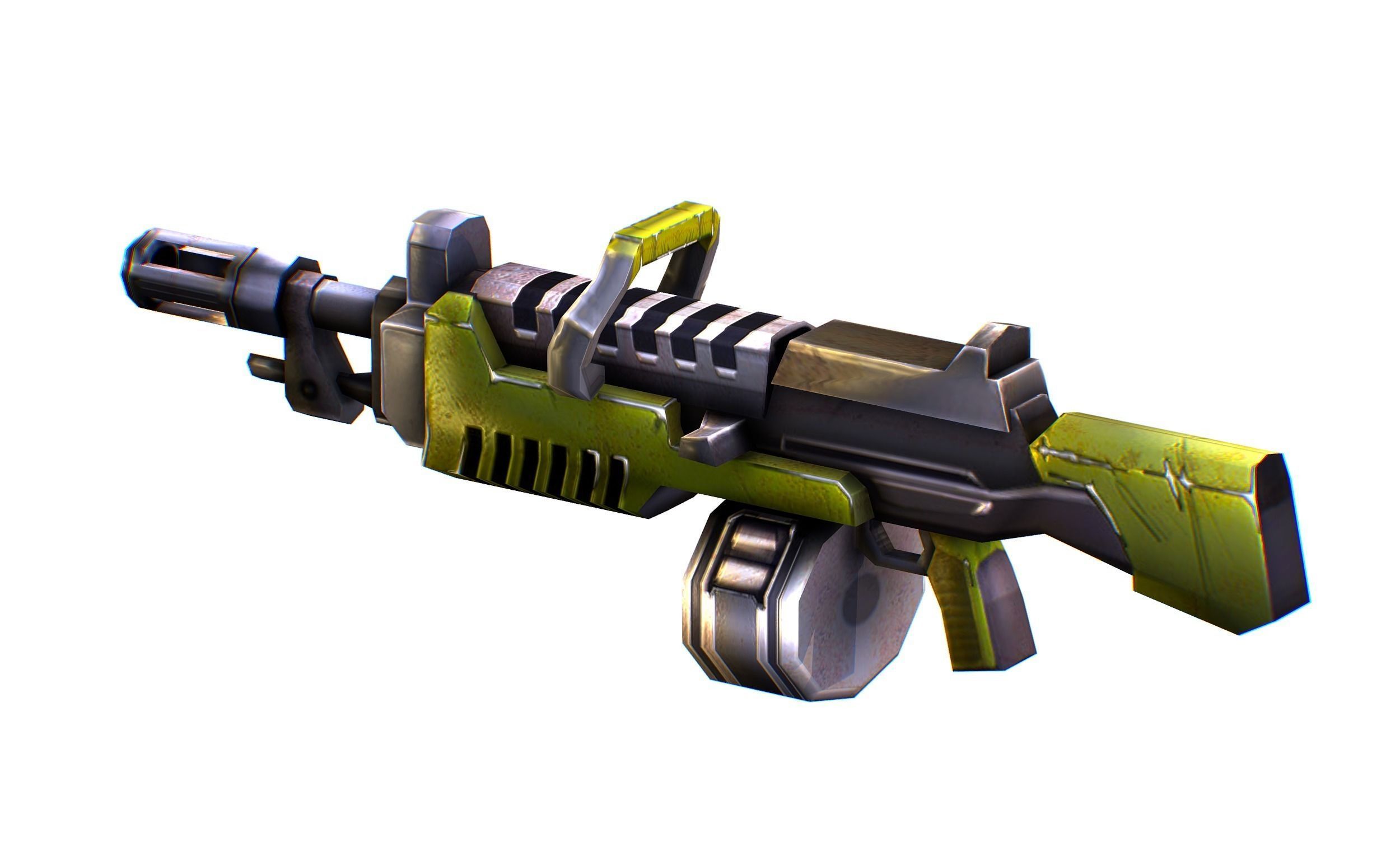 3D model Low Poly Sci-Fi Cartoon Assault Heavy Machine Gun VR / AR ...