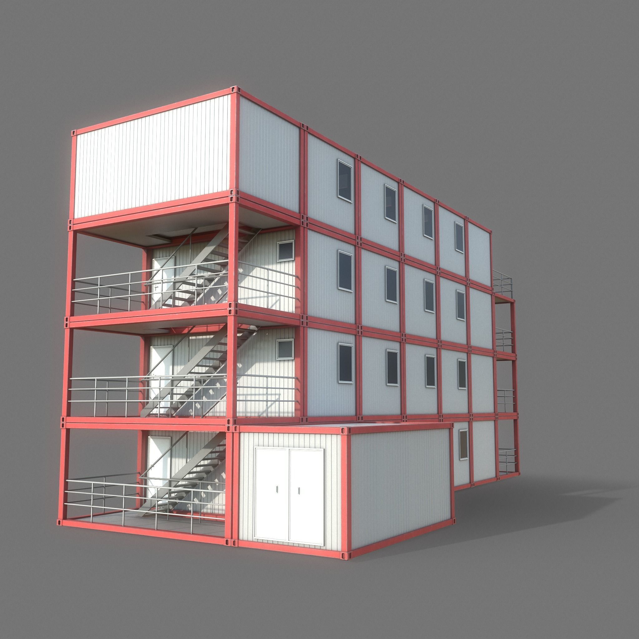 Container Building 2 3D model | CGTrader