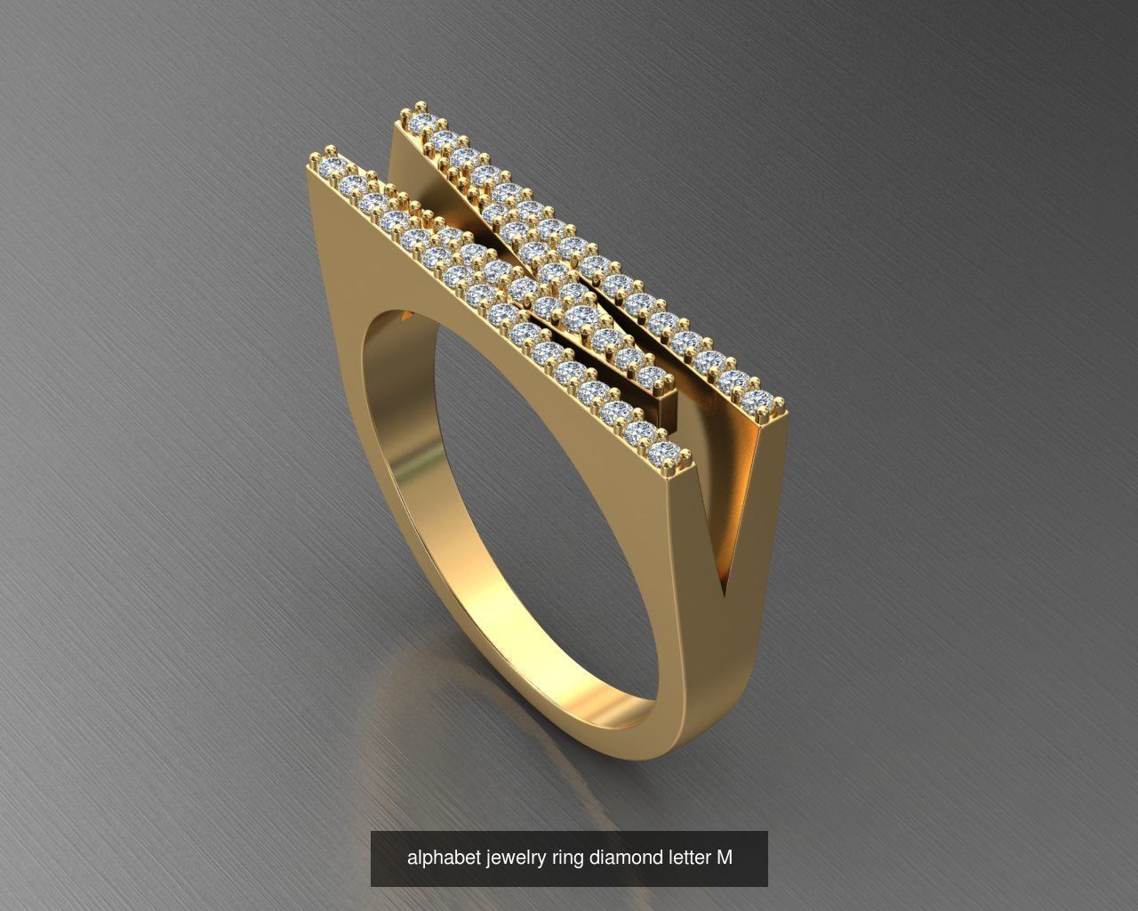 alphabet jewelry ring diamond letter Collection 3D printable | CGTrader
