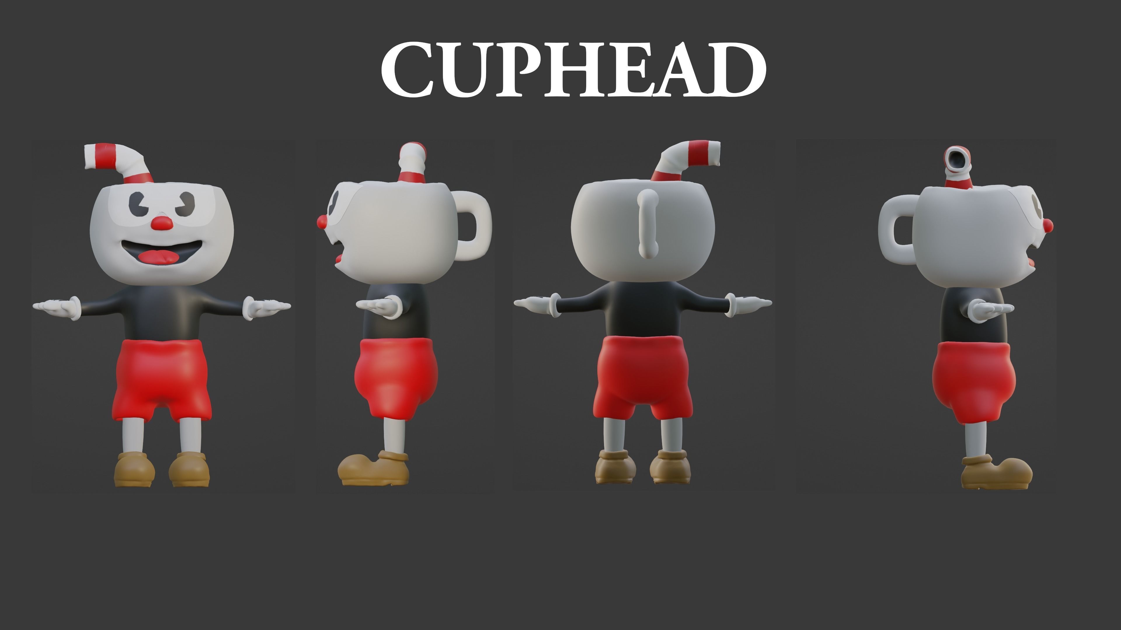 Cuphead 3D model rigged | CGTrader