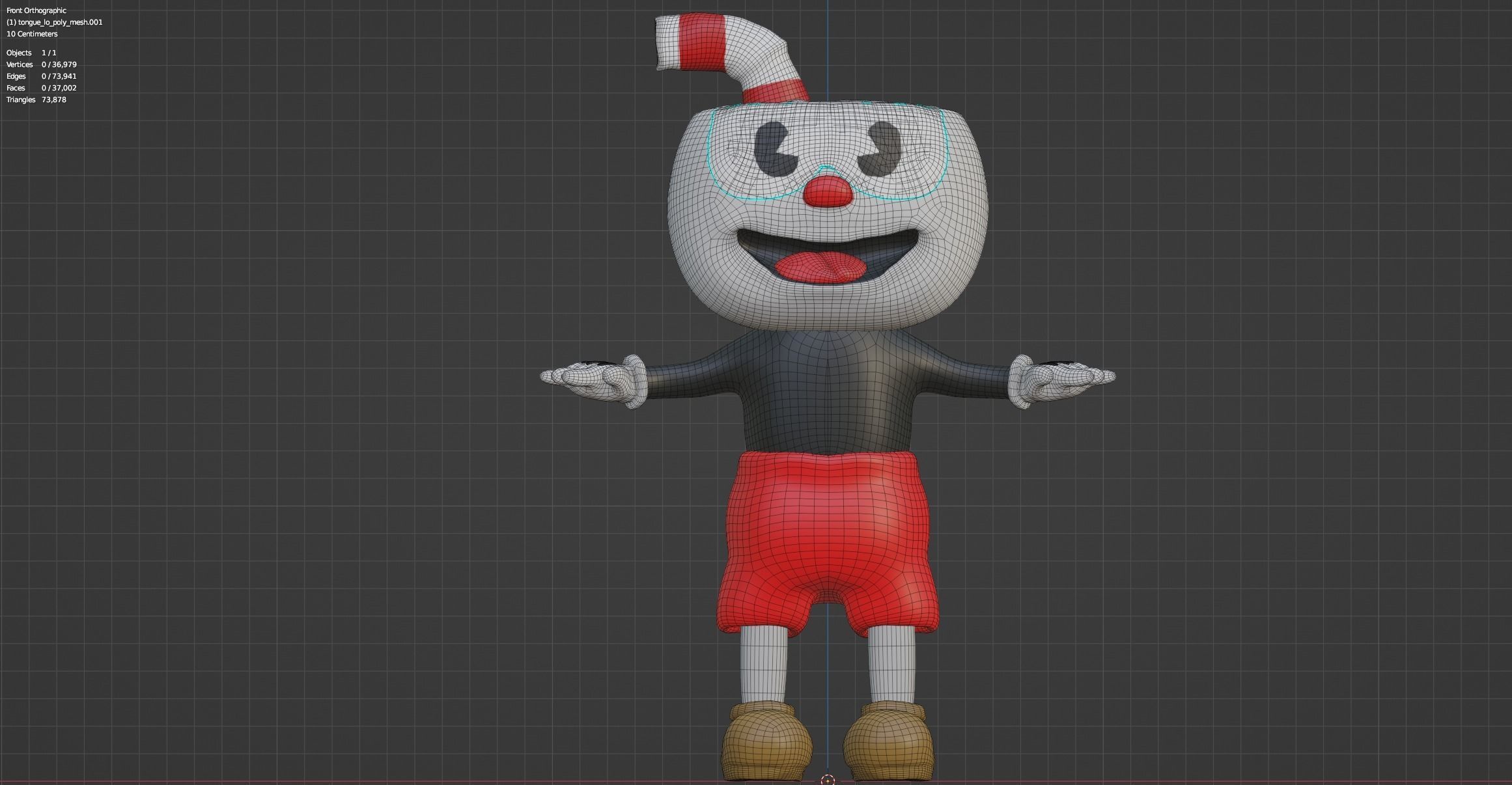 Cuphead 3D model rigged | CGTrader