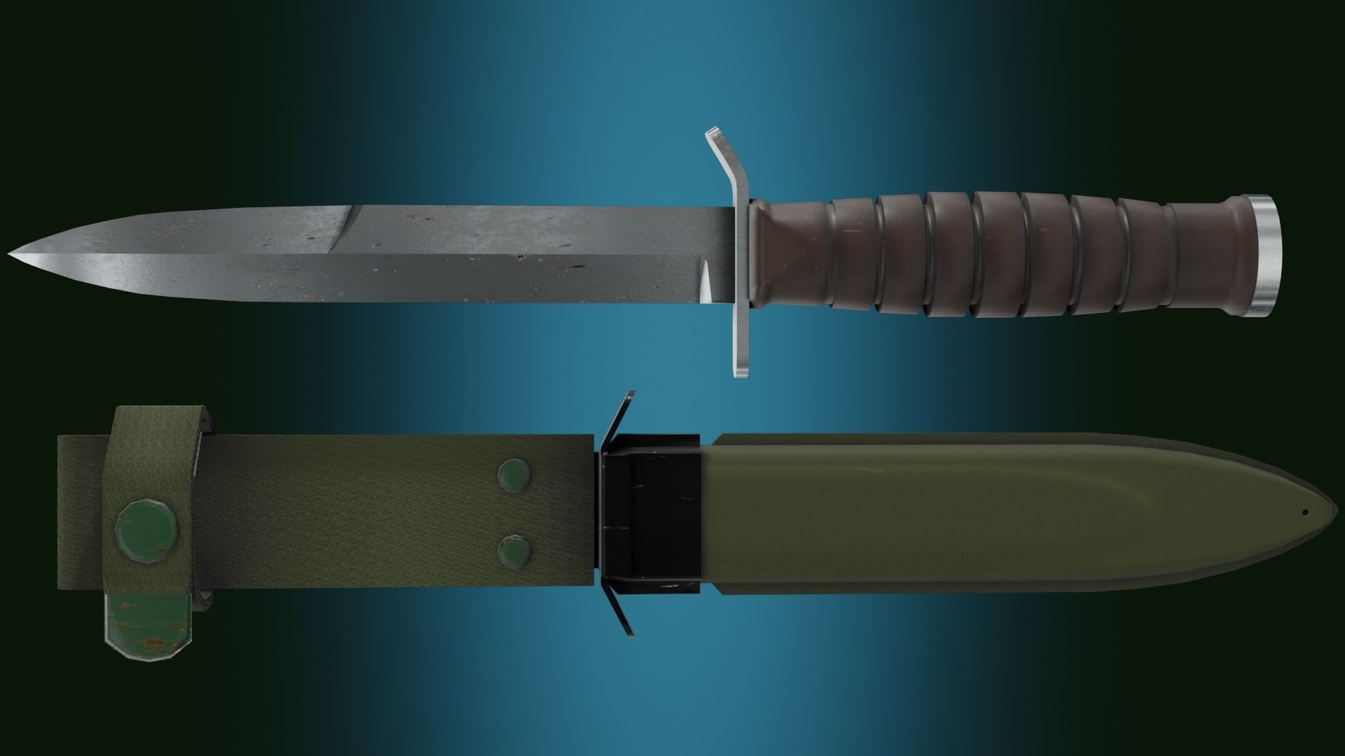 3D model M3 fighting knife VR / AR / low-poly | CGTrader