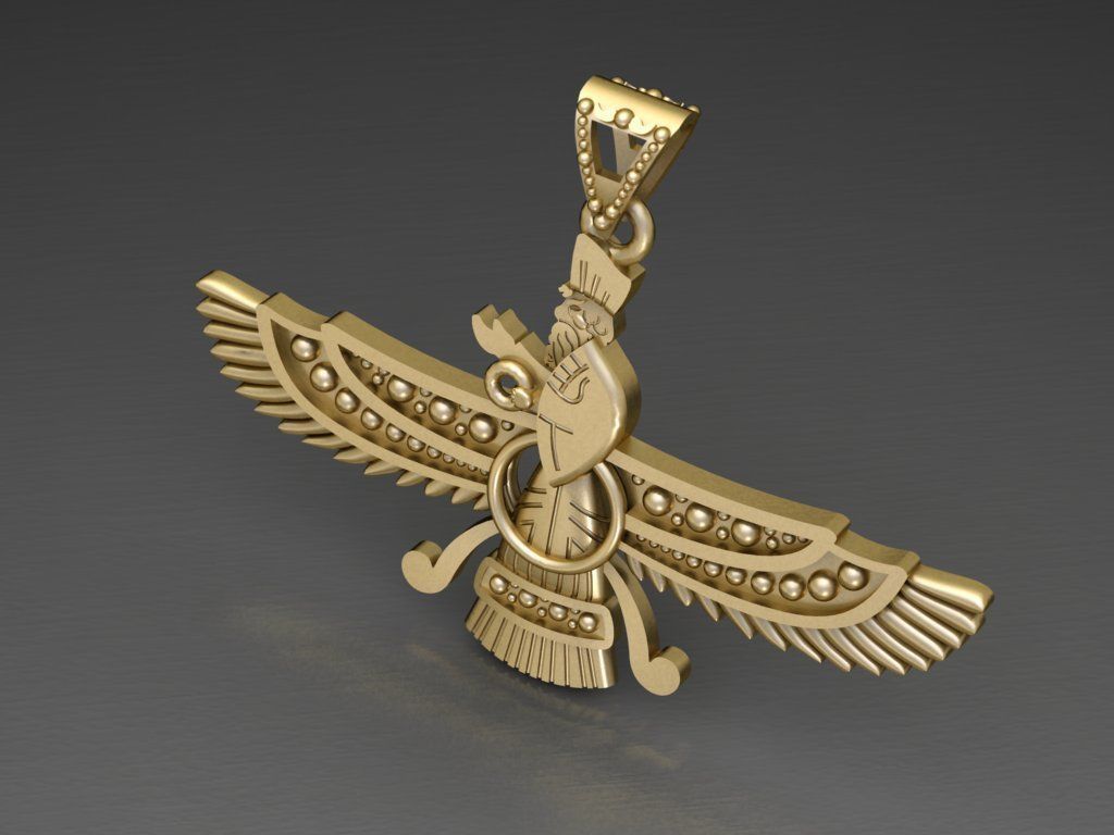 Farvahar Pendant 3D model 3D printable | CGTrader