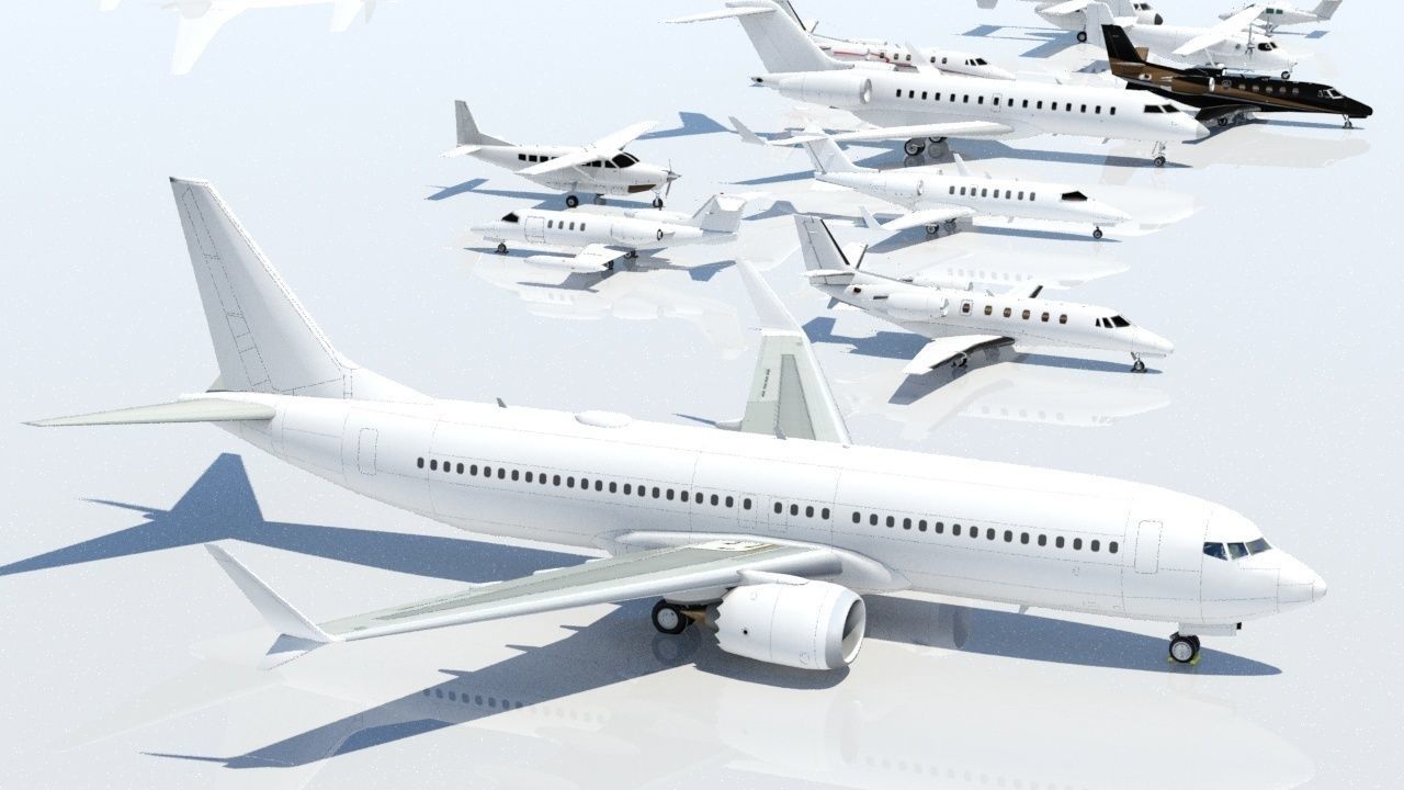 3D model B737 Max 8 Static Low Poly Blank VR / AR / low-poly | CGTrader