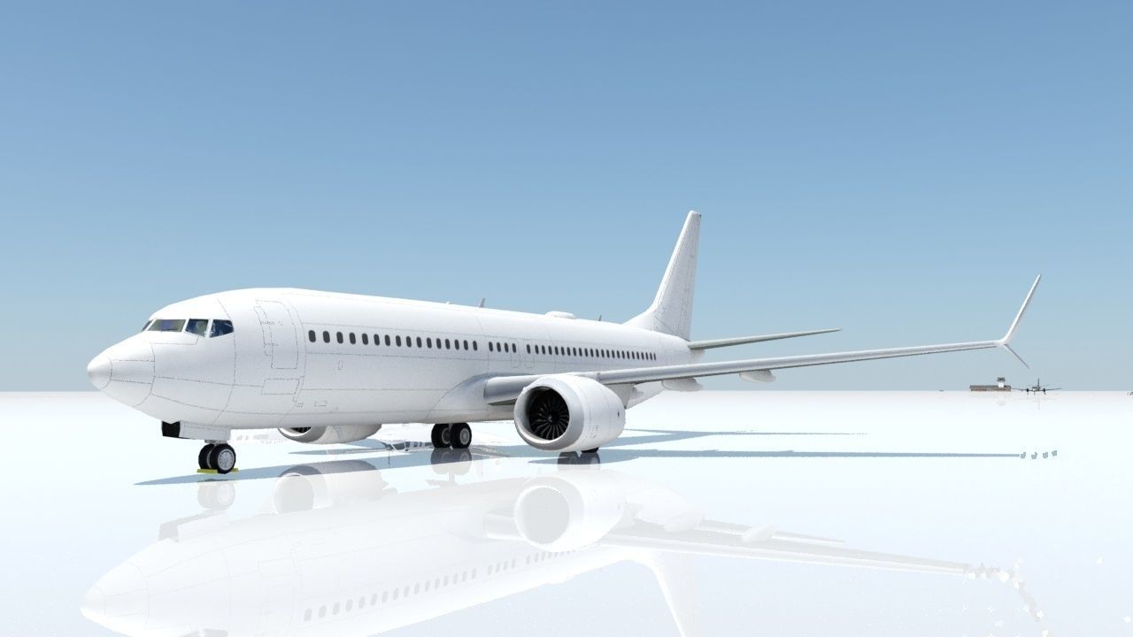 3D model B737 Max 8 Static Low Poly Blank VR / AR / low-poly | CGTrader