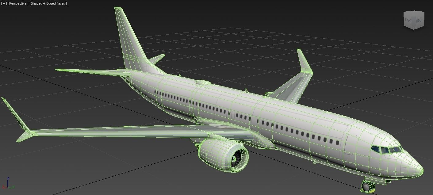 3D model B737 Max 8 Static Low Poly Blank VR / AR / low-poly | CGTrader