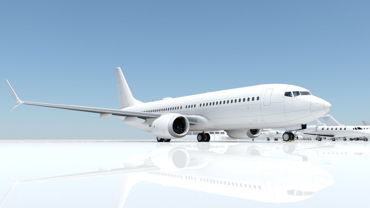 3D model B737 Max 8 Static Low Poly Blank VR / AR / low-poly | CGTrader