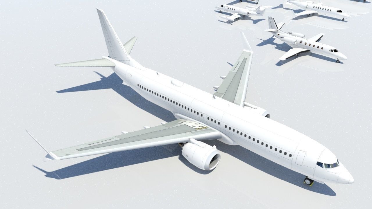 3D model B737 Max 8 Static Low Poly Blank VR / AR / low-poly | CGTrader