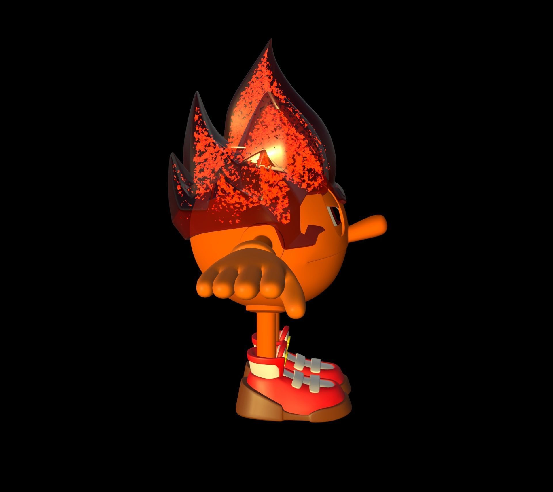 3D model Fire Pacman VR / AR / low-poly | CGTrader