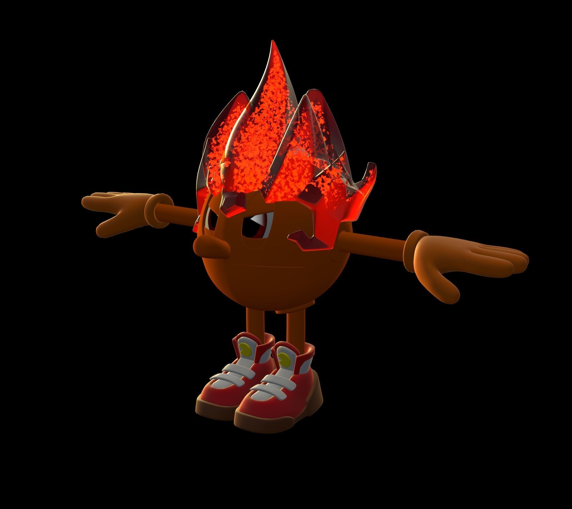 3D model Fire Pacman VR / AR / low-poly | CGTrader