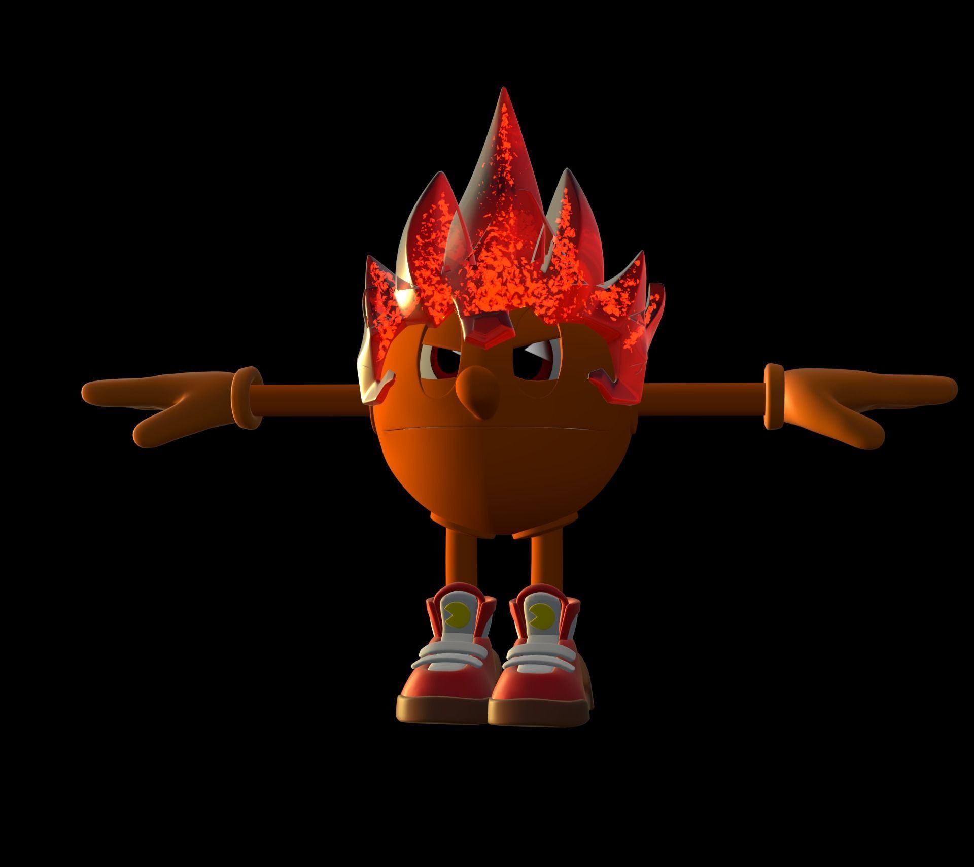 3D model Fire Pacman VR / AR / low-poly | CGTrader