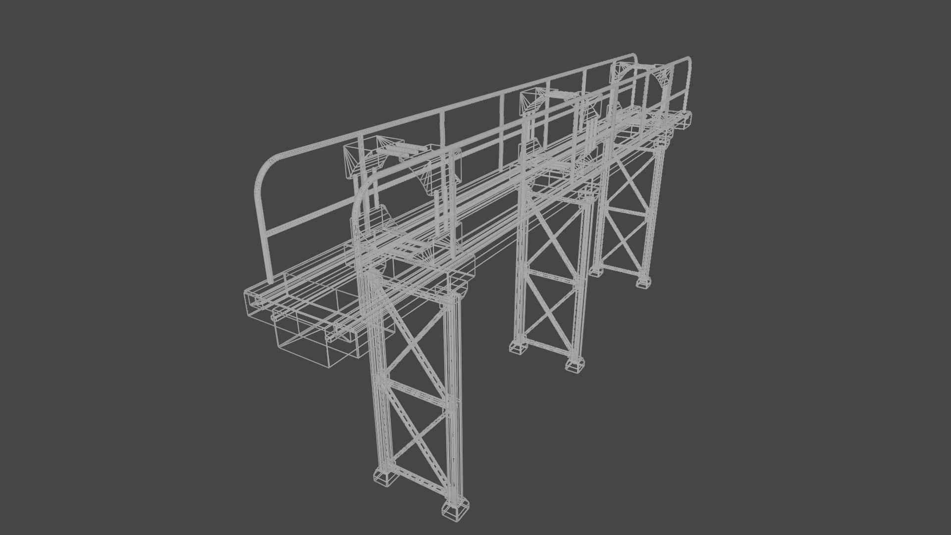 Industrial Pipe Racks and Stair Collection 3D model | CGTrader