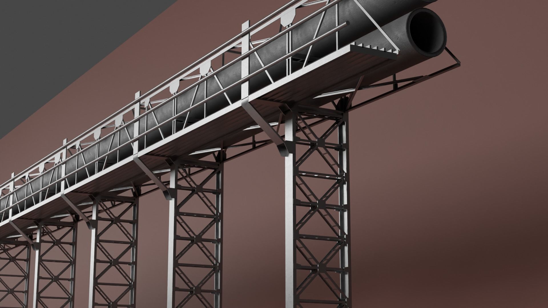 Industrial Pipe Racks and Stair Collection 3D model | CGTrader