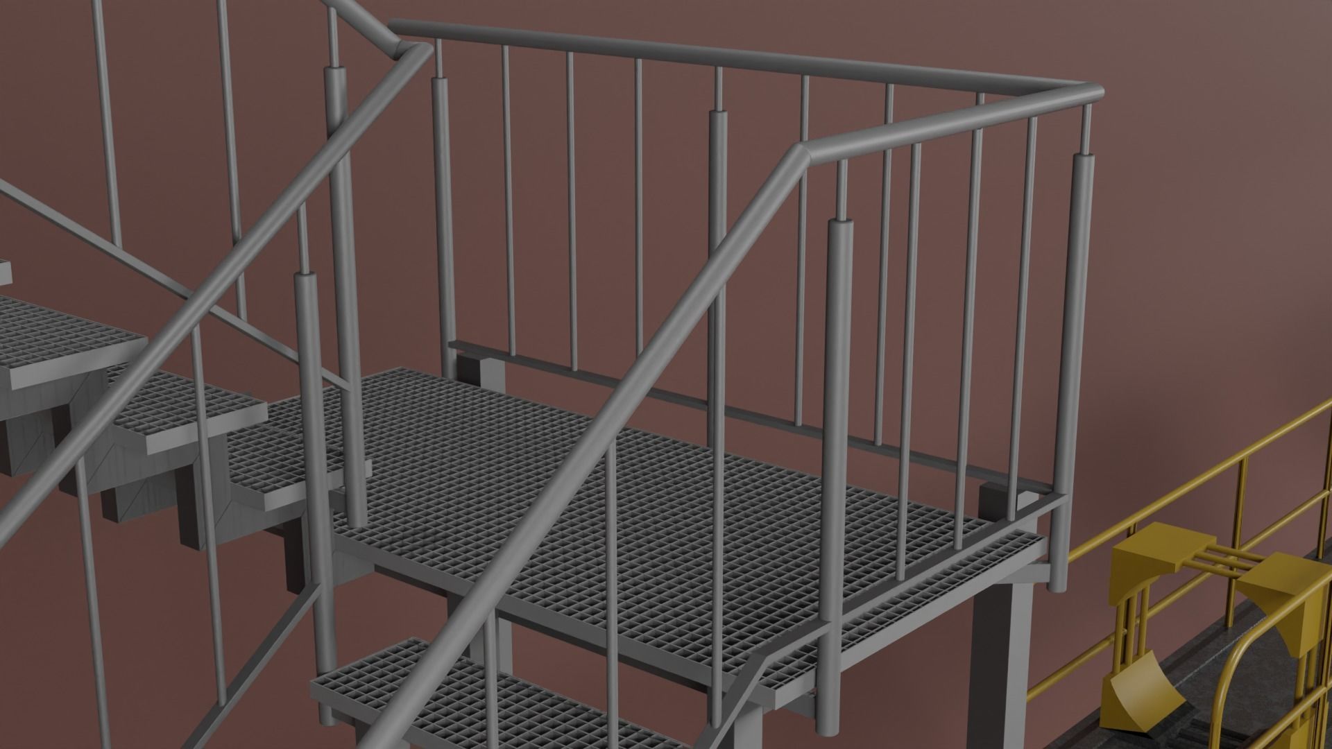 Industrial Pipe Racks and Stair Collection 3D model | CGTrader