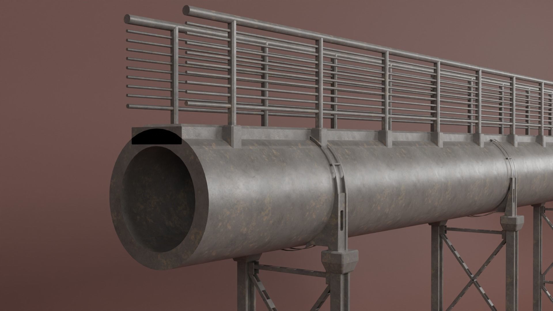 Industrial Pipe Racks and Stair Collection 3D model | CGTrader