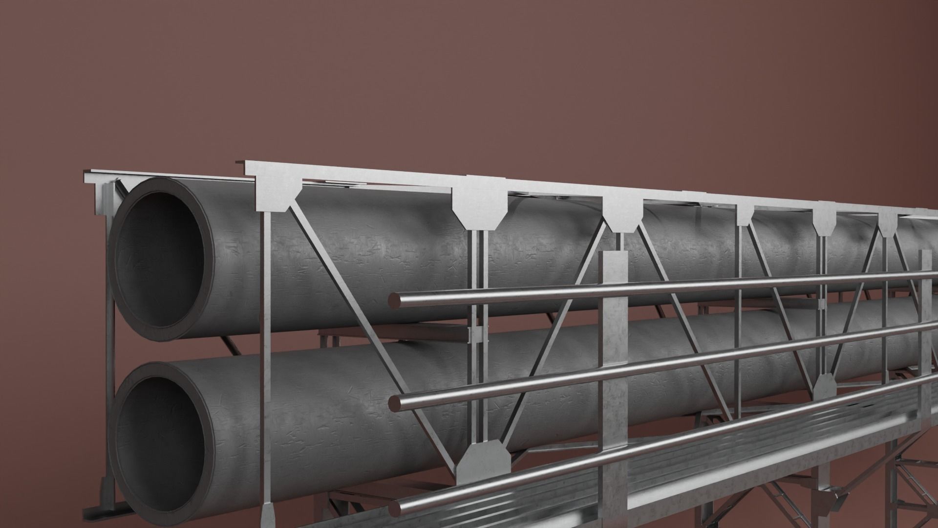 Industrial Pipe Racks and Stair Collection 3D model | CGTrader