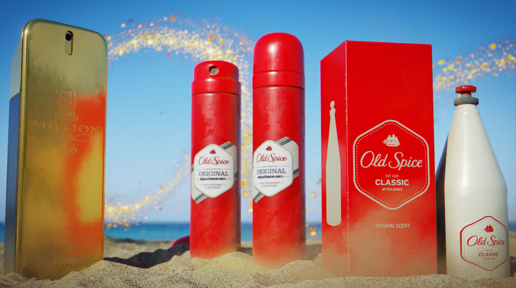 3D model Perfume Pack and Beach Scene VR / AR / low-poly | CGTrader